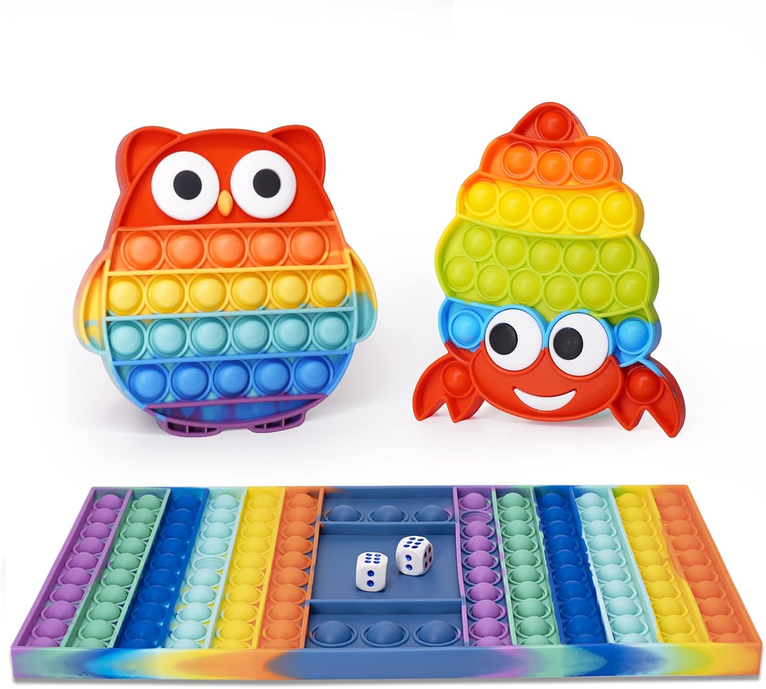 JS Pop It Fidget Toys Large Push Popping Bubble Big Chess Board Toy ...