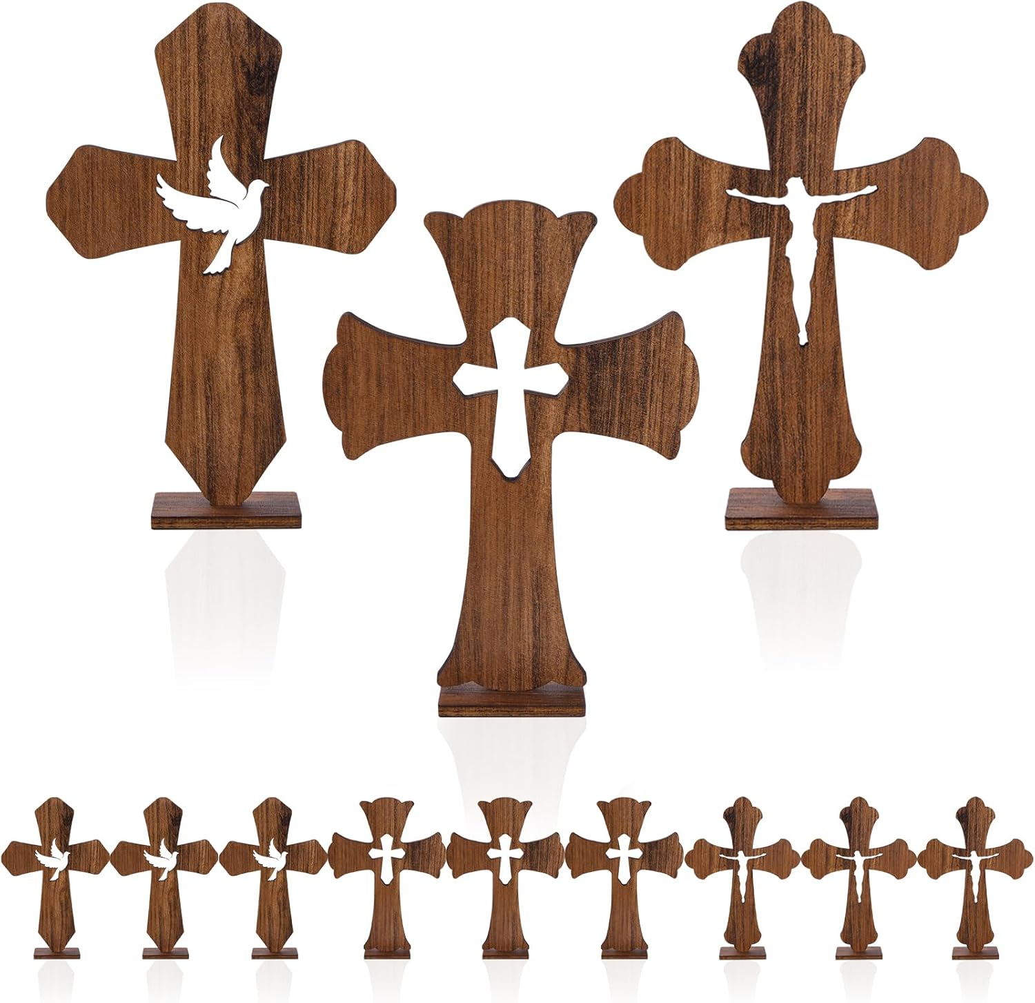 Amazon.com: POILKMNI 12 PCS Catholic Wood Crosses for Baptism Decor ...