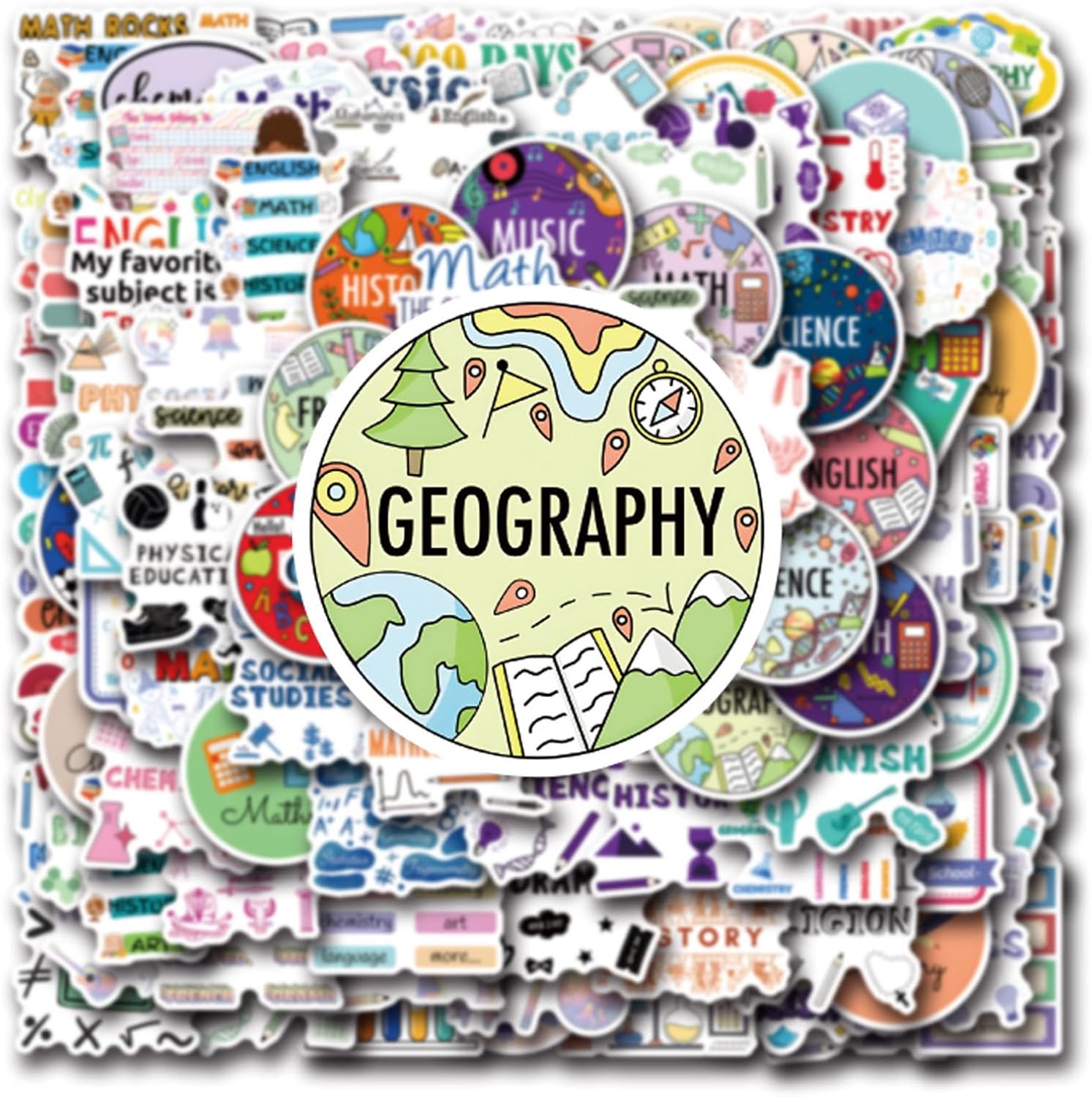 Amazon.com: 110Pcs School Subject Stickers for Notebook, Cute Back to ...
