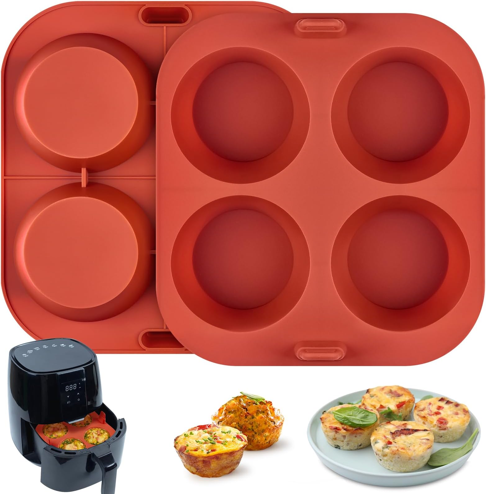 Amazon.com: Goensjt Silicone Air Fryer Muffin Pan for Baking,Non-Stick ...