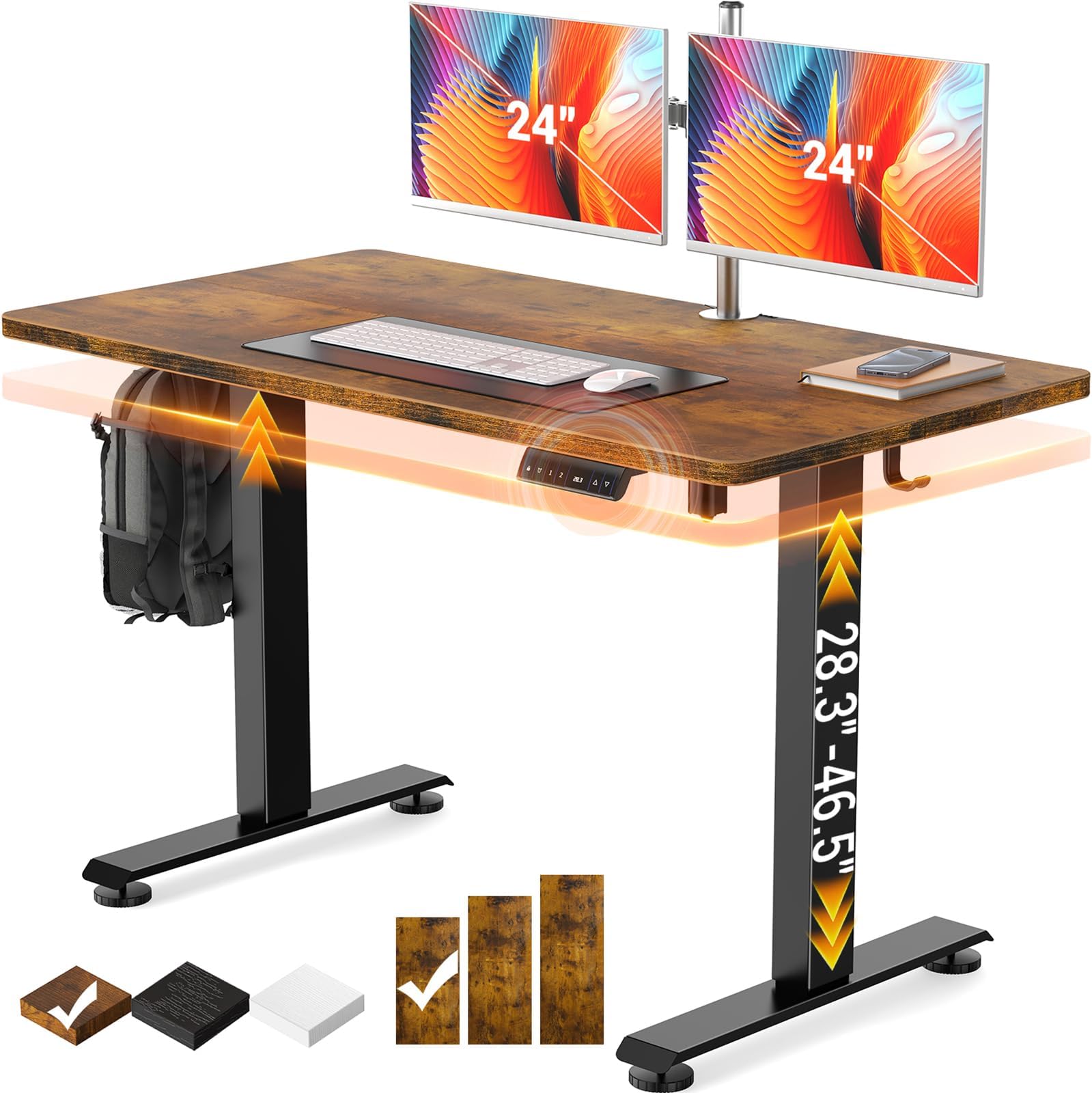 Amazon.com: ErGear Whole Piece Standing Desk with 48x30 inch Desktop ...