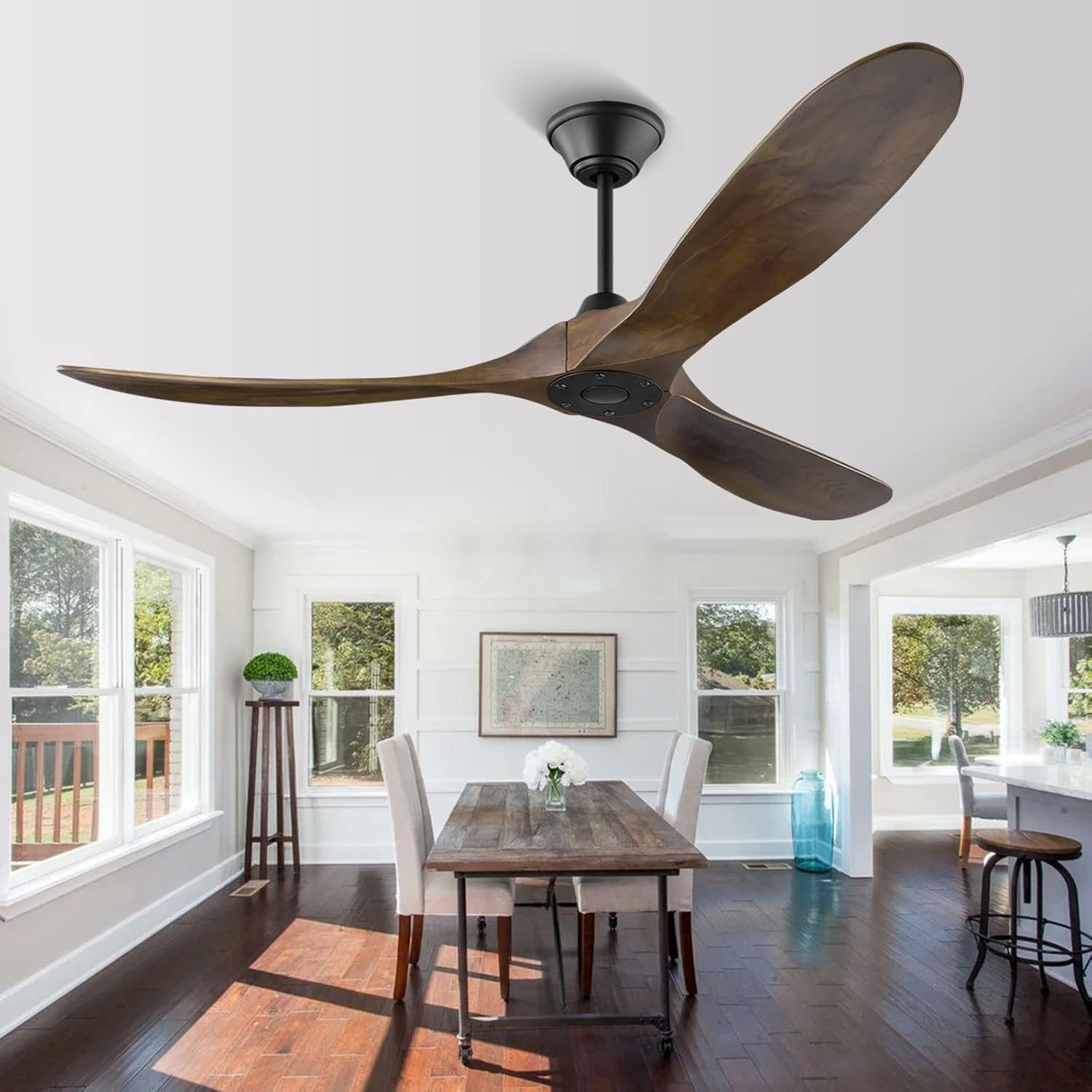 52Inch Ceiling Fan, Modern Ceiling Fan without Lights with Remote ...