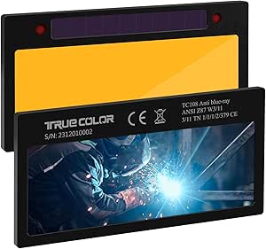 Auto Darkening Gold Welding Lens Shade11, 2x4 1/4 Welding lens, True ...