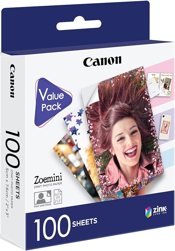 Canon Zink™ 2"x3" Photo Paper x100 Sheets - Instantly Create shareable ...