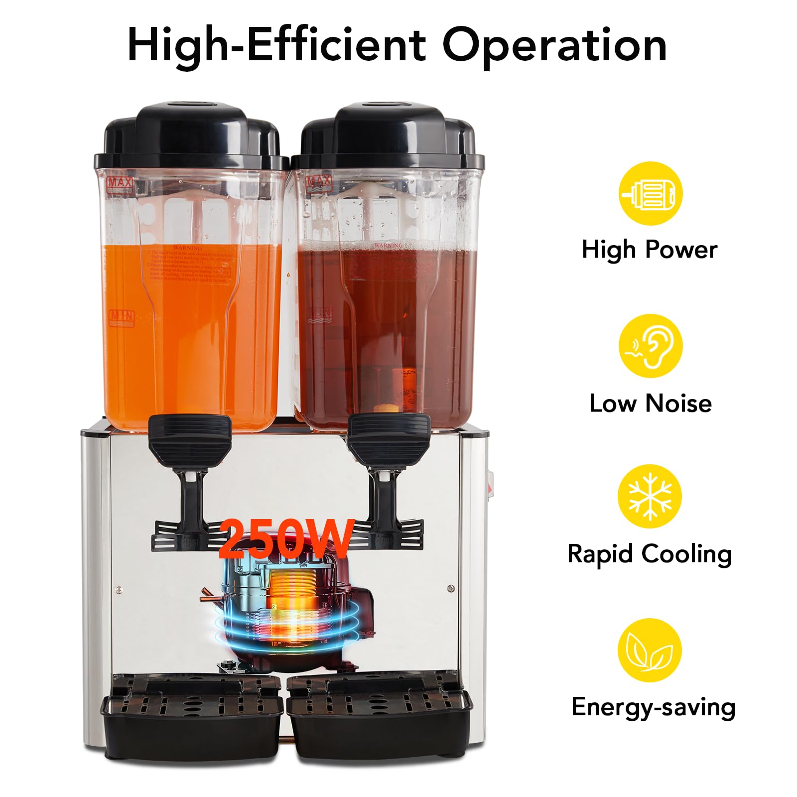 Snapklik.com : Commercial Beverage Dispenser, 2 Tanks 9.6 Gal Stainless ...