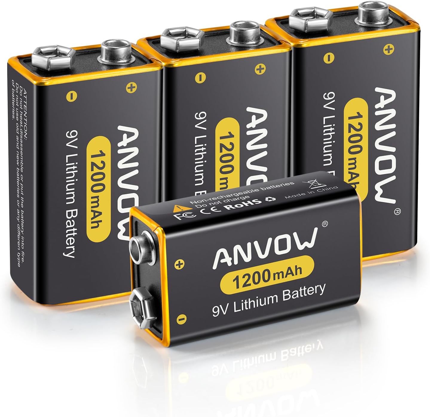 Amazon.com: Amazon Basics 8-Pack 9 Volt Lithium High-Performance ...