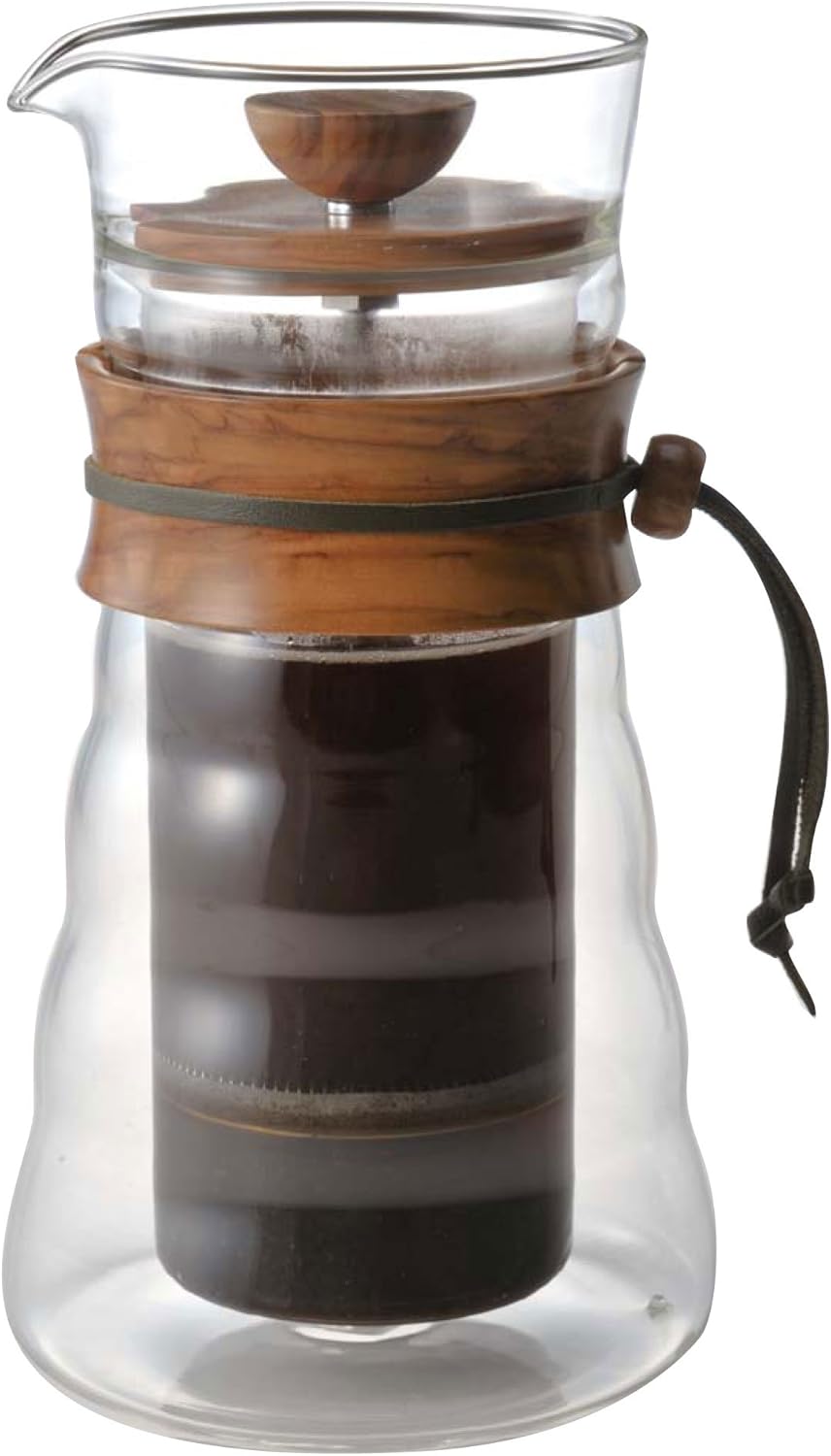 Amazon.com: Hario Double Wall Glass Coffee and Tea Press, 400ml, Olive ...