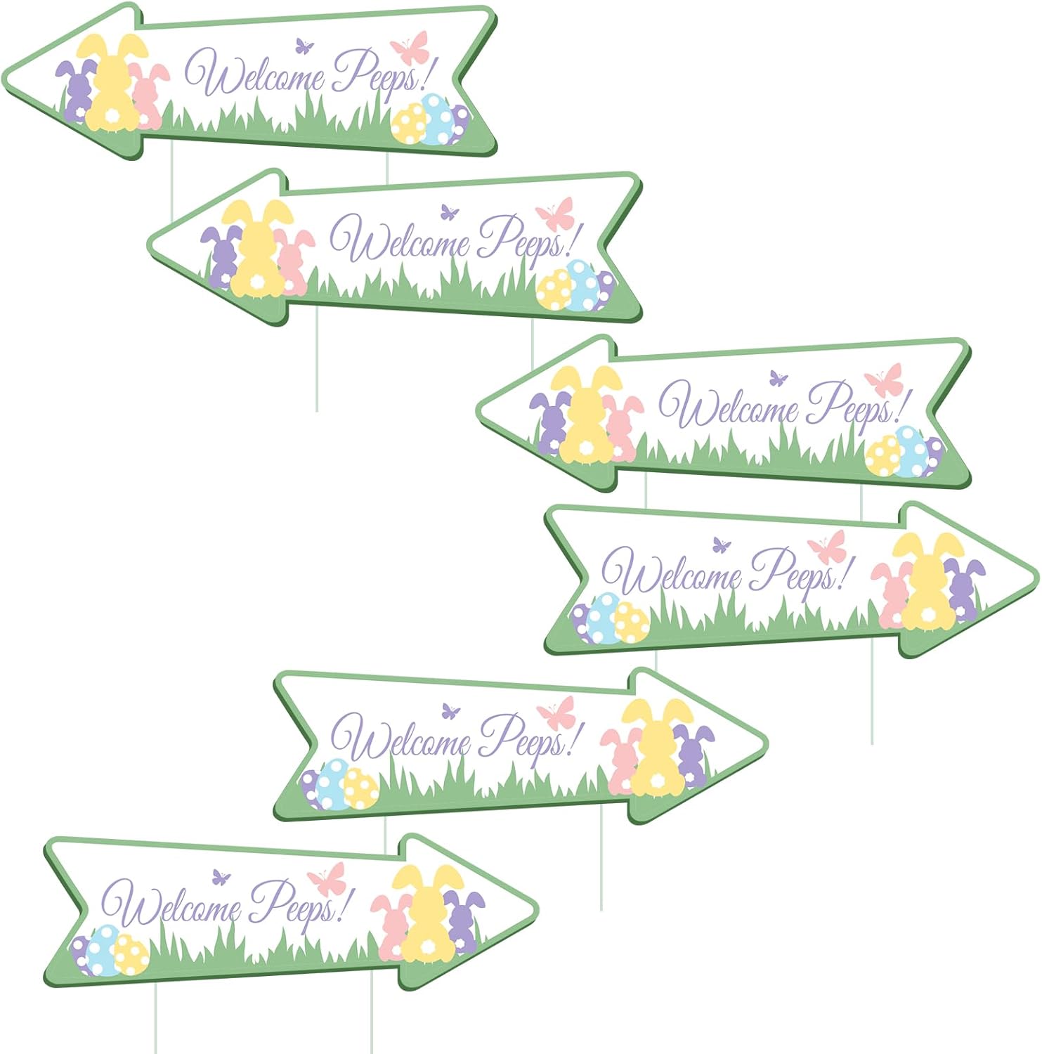 Amazon.com : Shellwei 6 Pcs Easter Party Arrow Yard Sign Easter Party ...