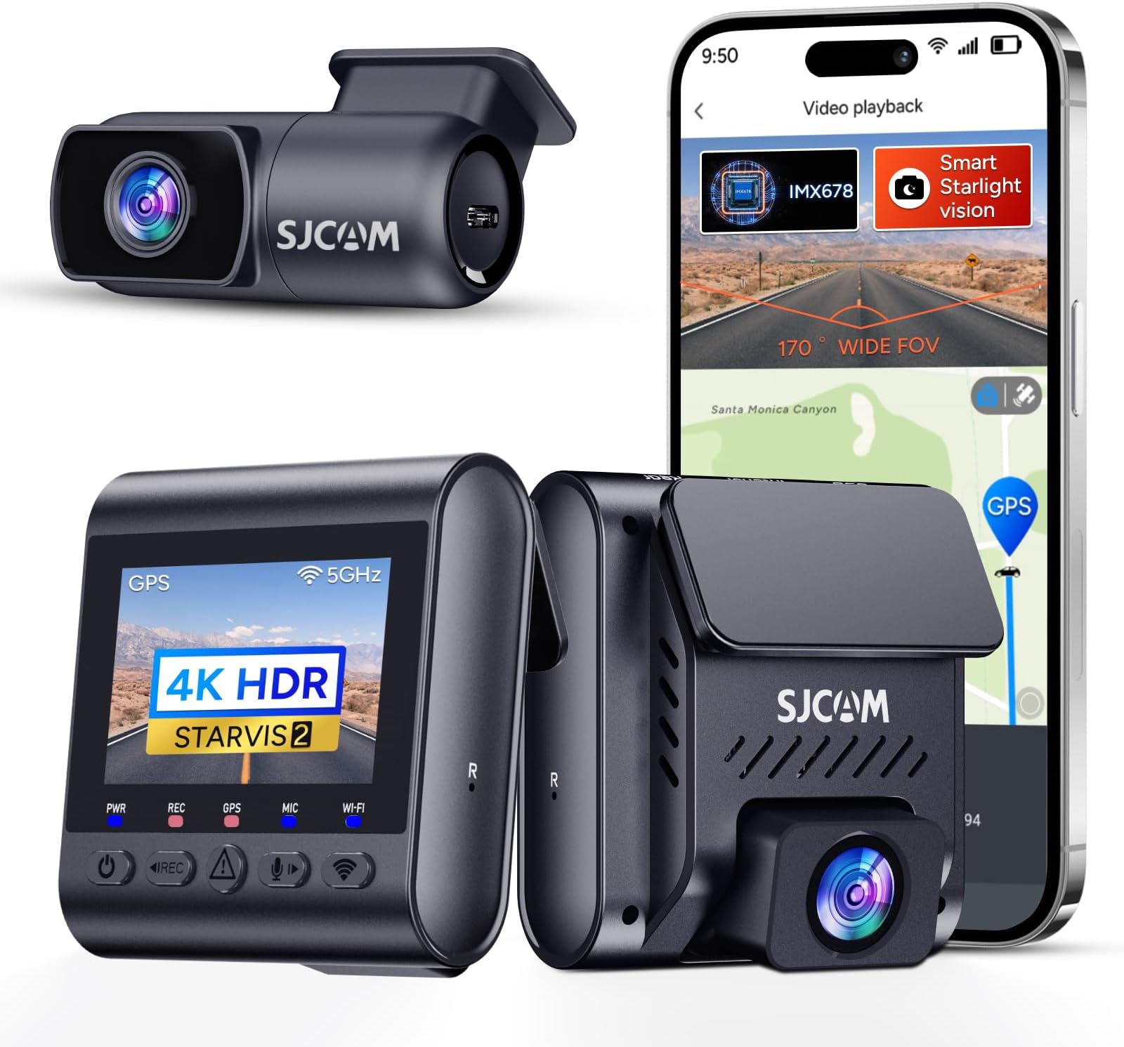 Amazon.com: WOLFBOX X5 3 Channel 4K Dash Cam, STARVIS 2 IMX678,4K+2.5K ...