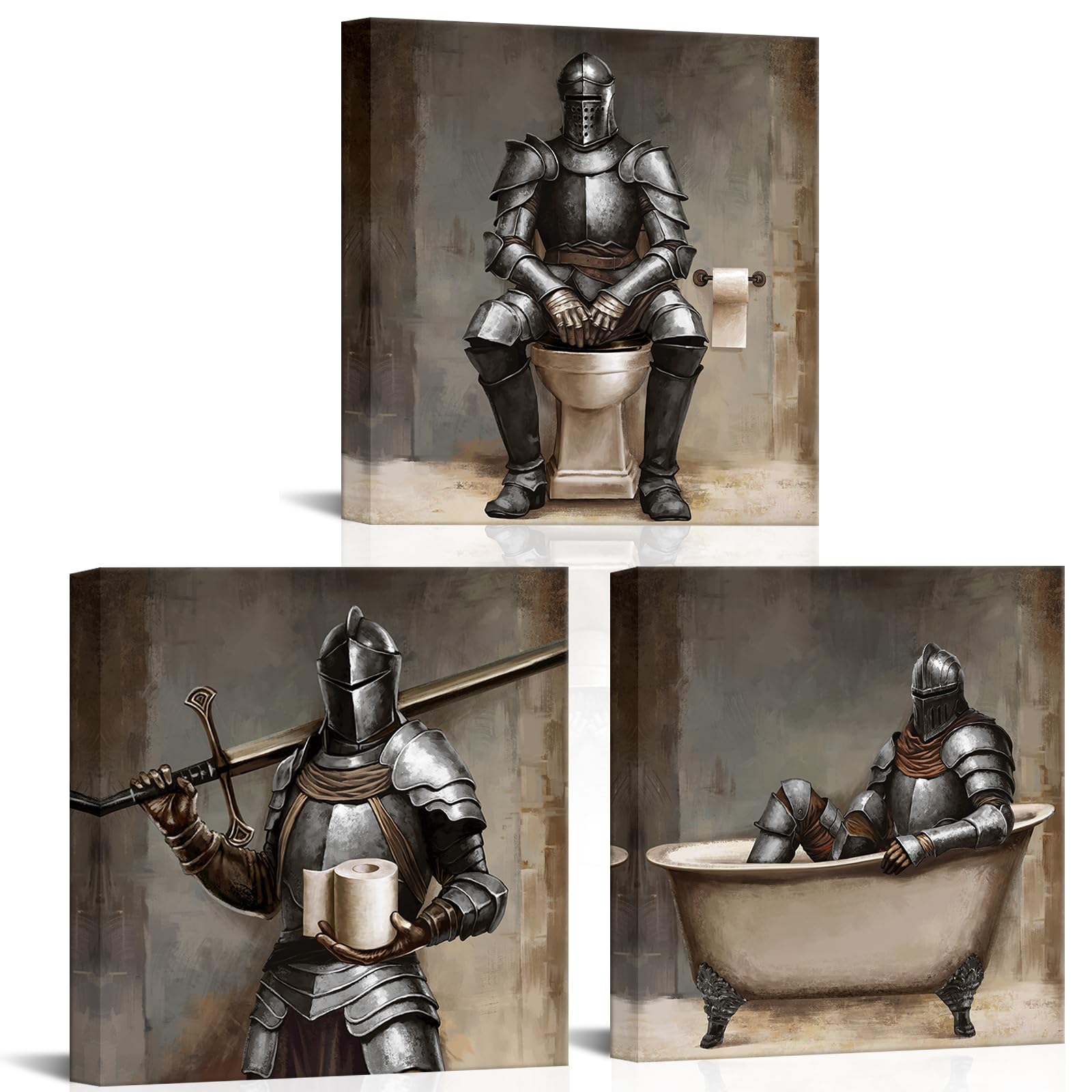 Amazon.com: WELMECO Boys Bathroom Decor Medieval Soldiers Painting ...