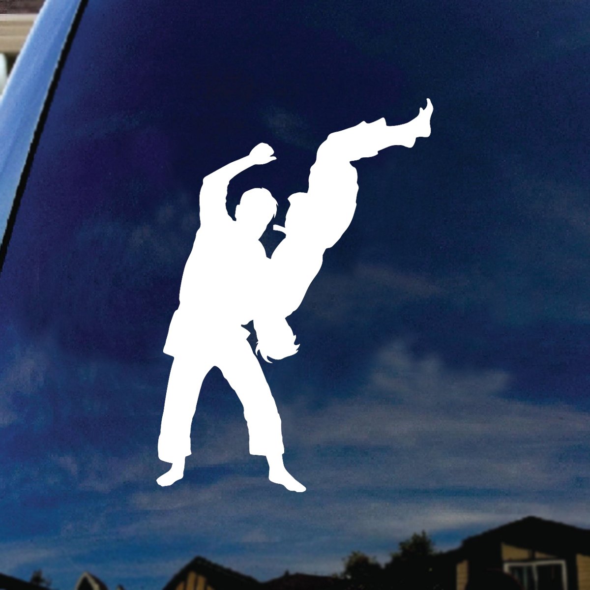Amazon.com: SoCoolDesign Jiu Jitsu Fighting Silhouette Car Window Vinyl ...