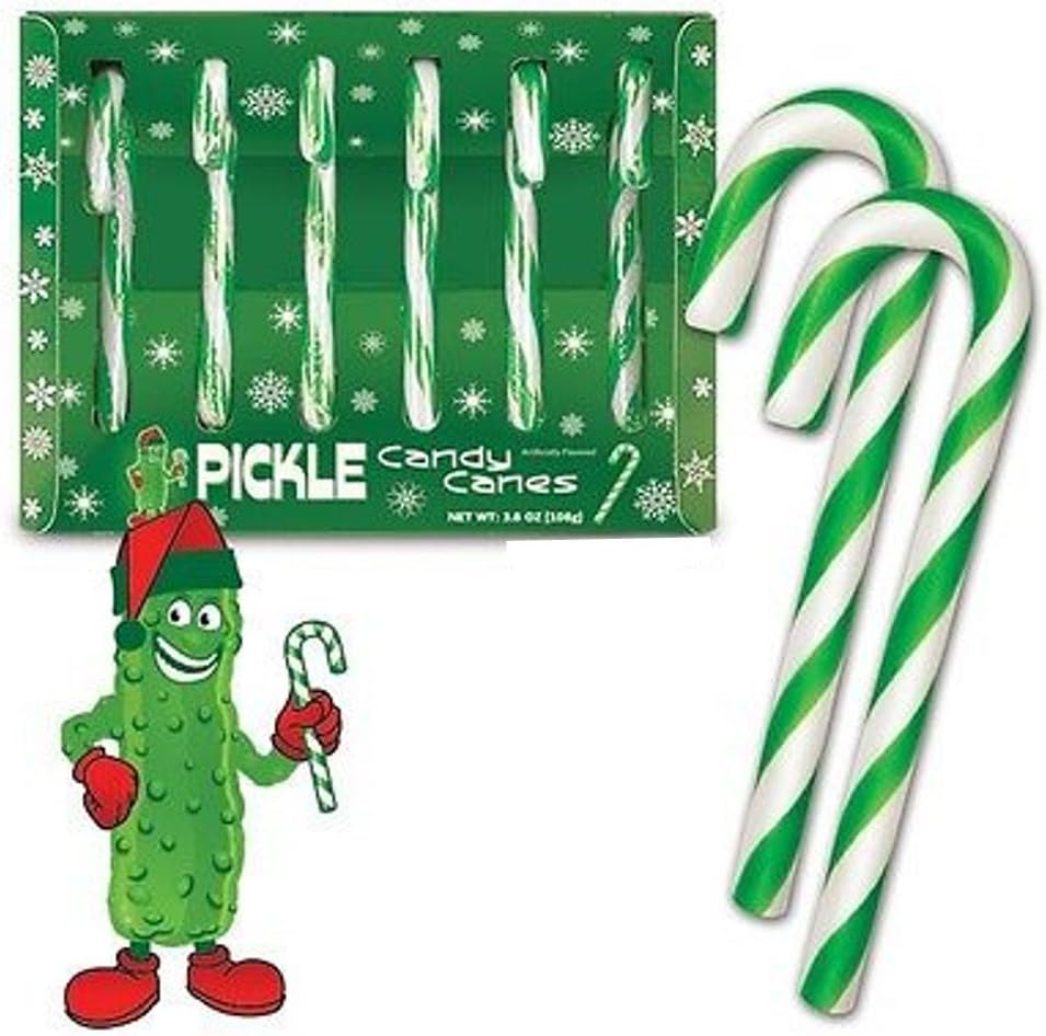 Amazon.com: DILL PICKLE Flavor Candy Canes CANE Box of 6 : Grocery ...
