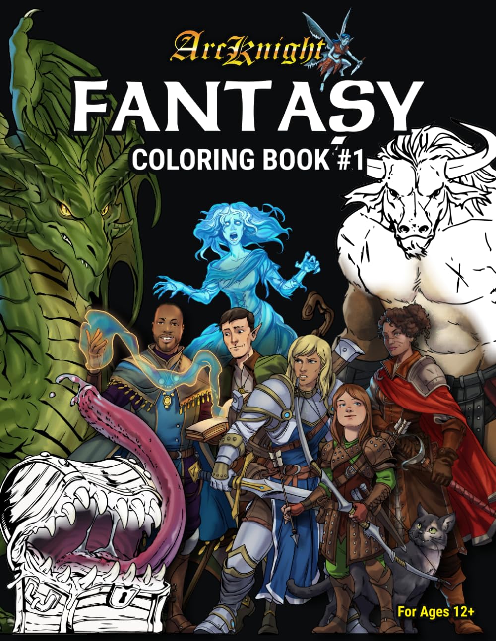 Amazon.com: Arcknight Fantasy Coloring Book: Adult Coloring Book filled ...