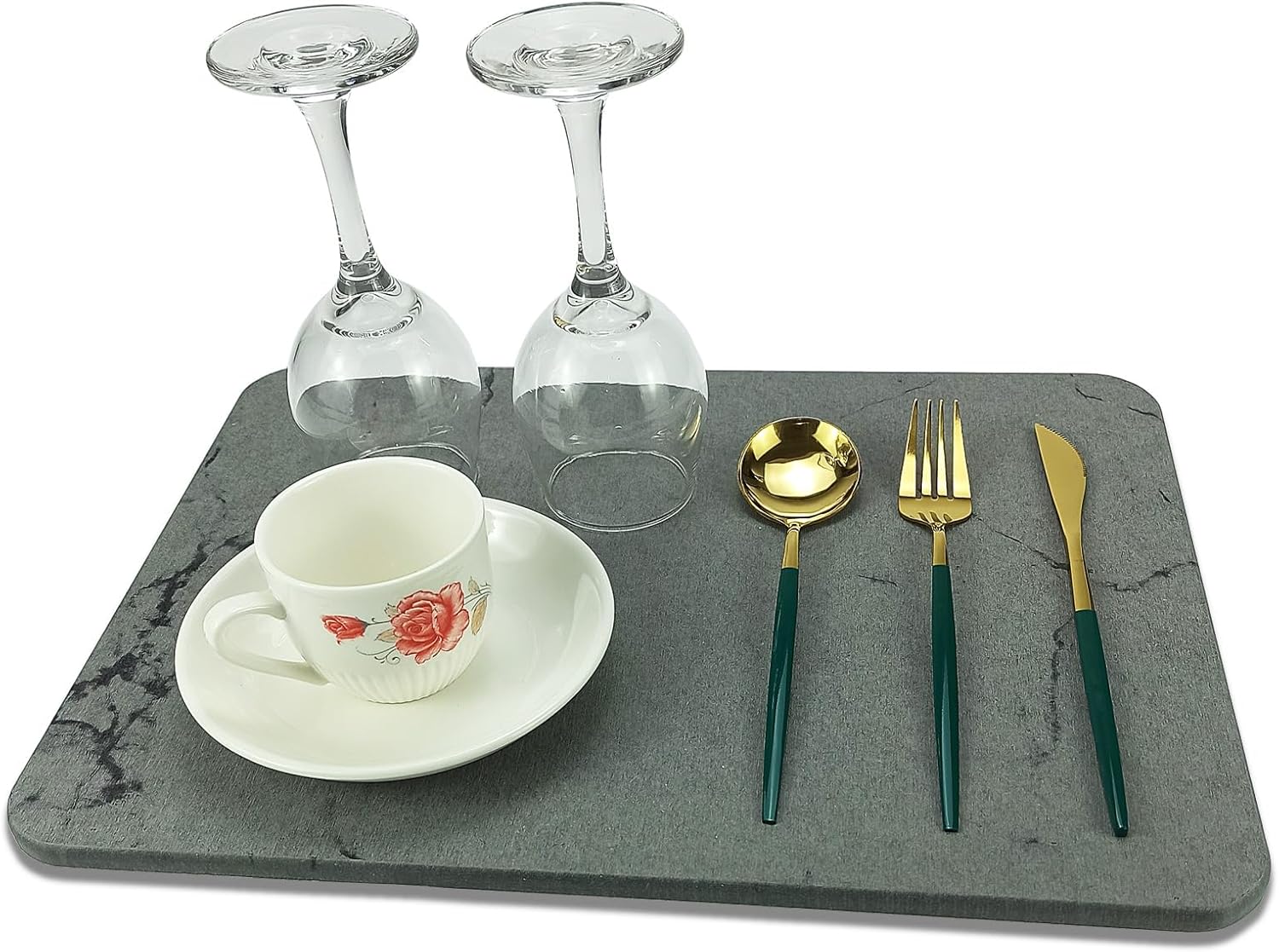 Amazon.com: FLYWAKE Stone Drying Mat for Kitchen Counter, Diatomaceous ...