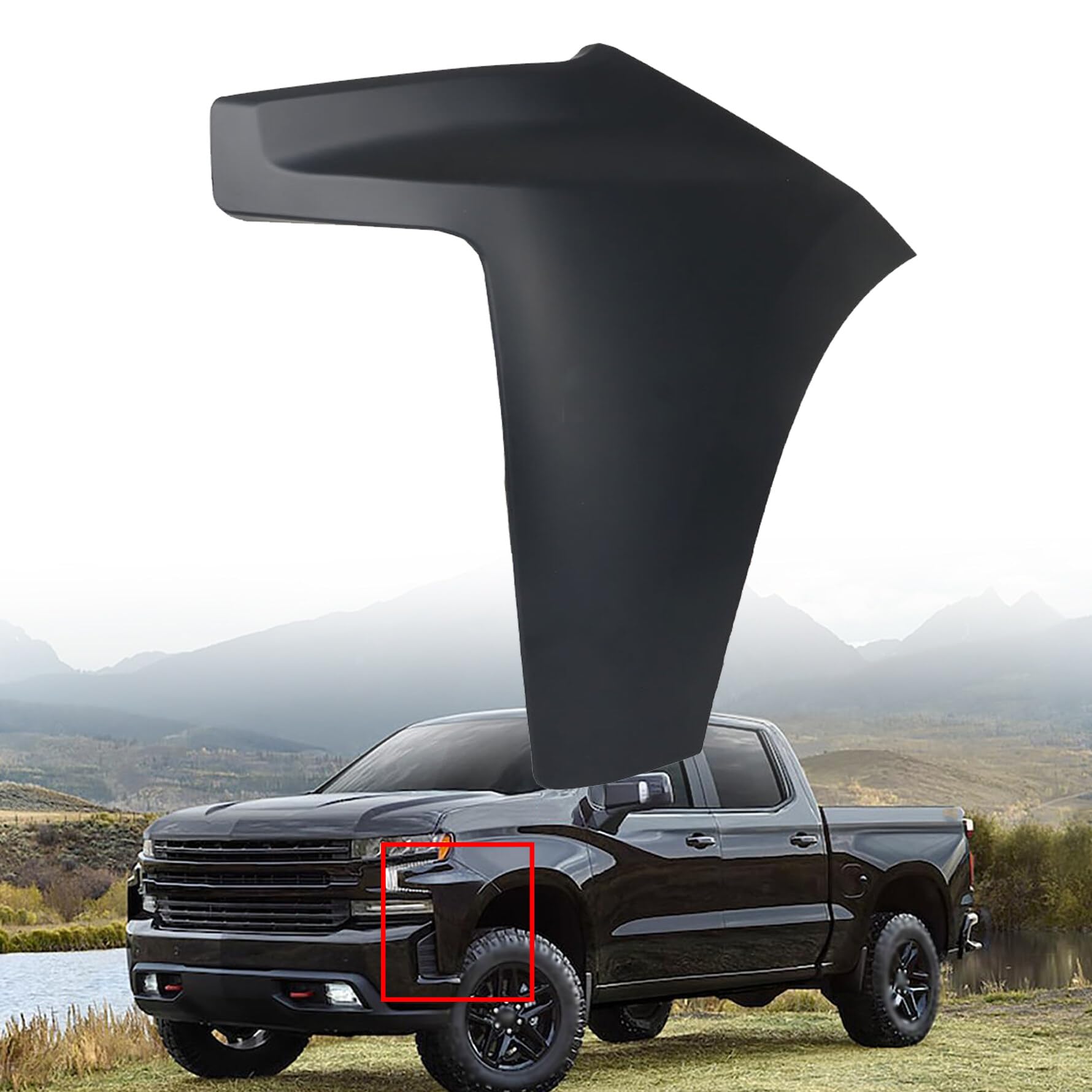Snapklik.com : Munirater Front Bumper End Cap Extension Left Side Black ...