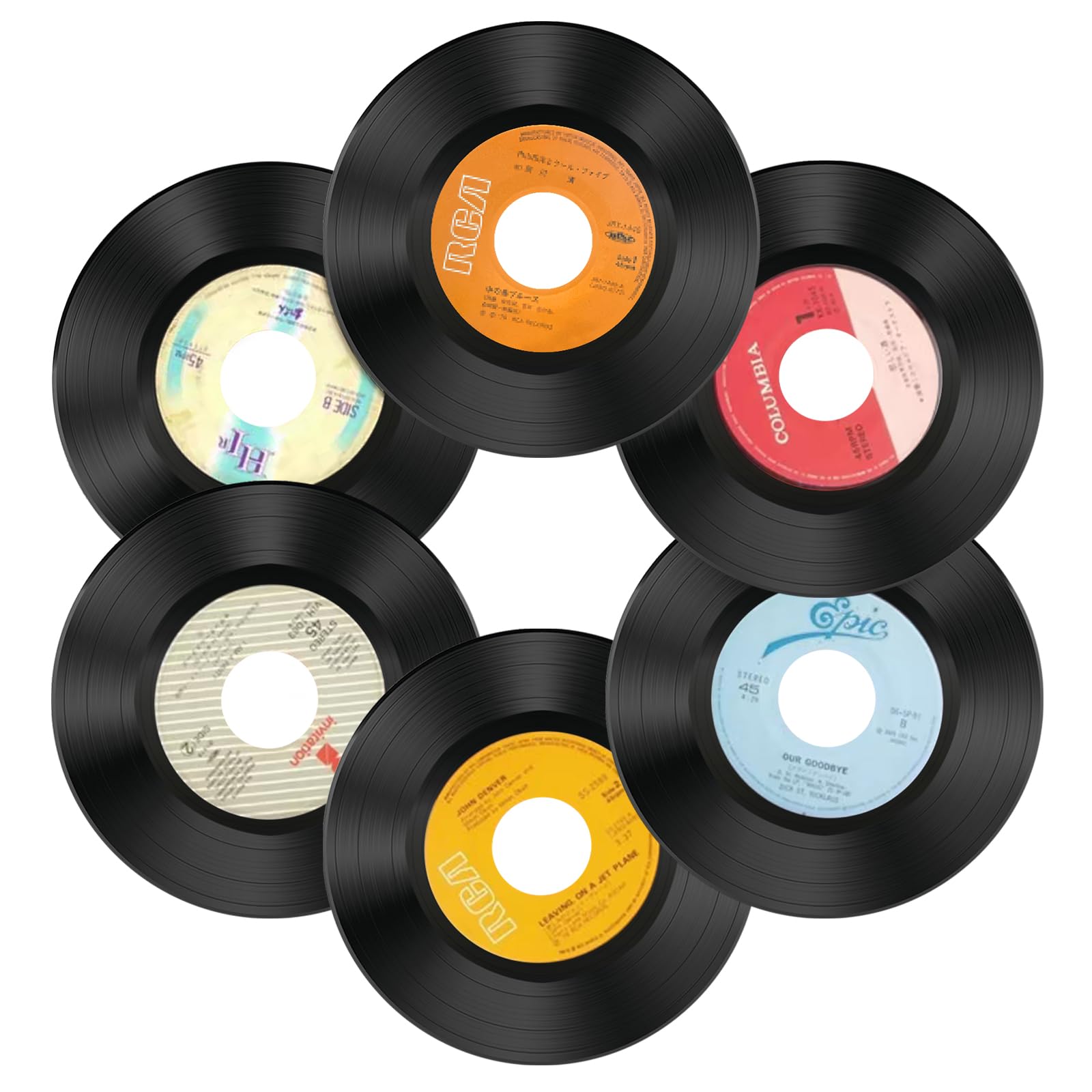 Amazon.com: Leptetek 6 PCS Real Vinyl Records, Lot of 7" Vinyl Records ...