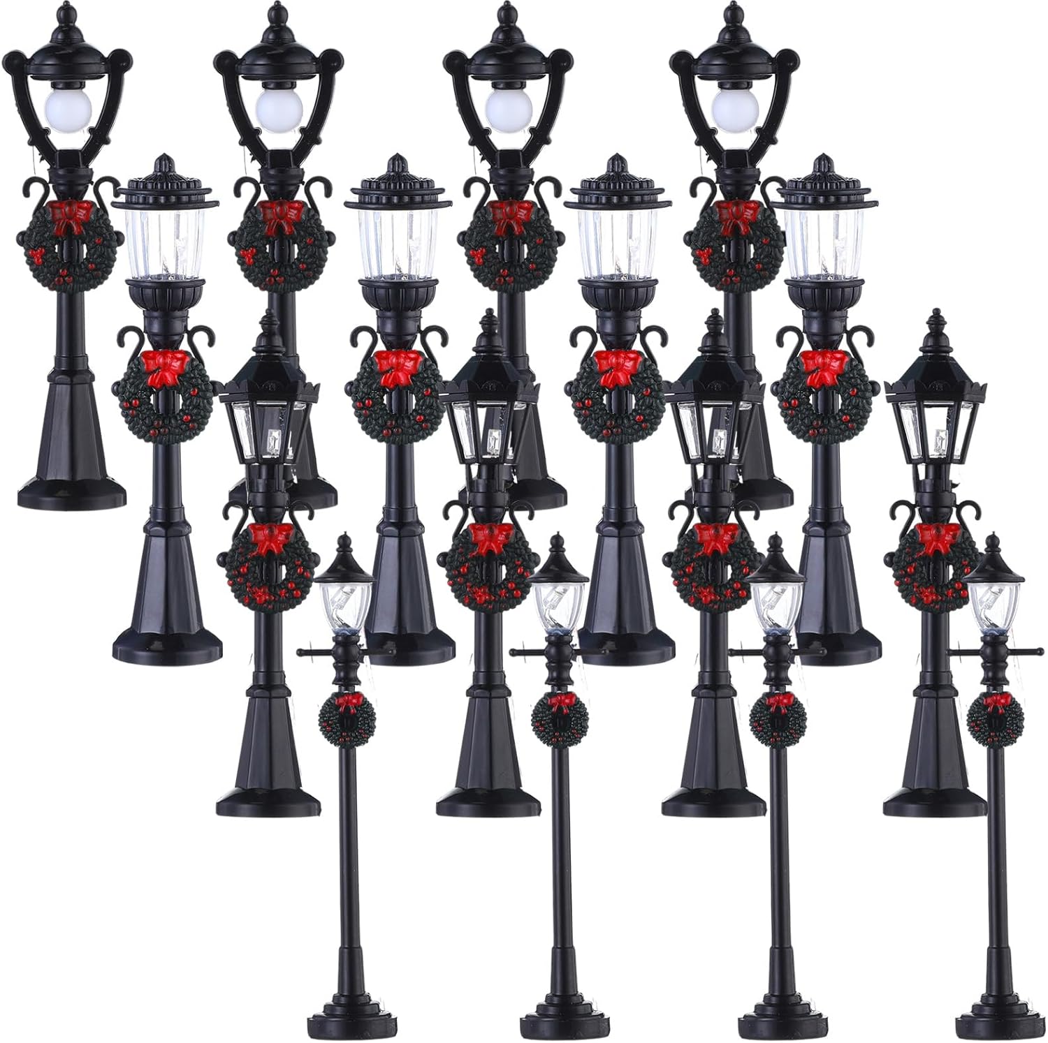 Amazon.com: VIHOSE 12 Pieces Christmas Lamp Post Village Accessories ...