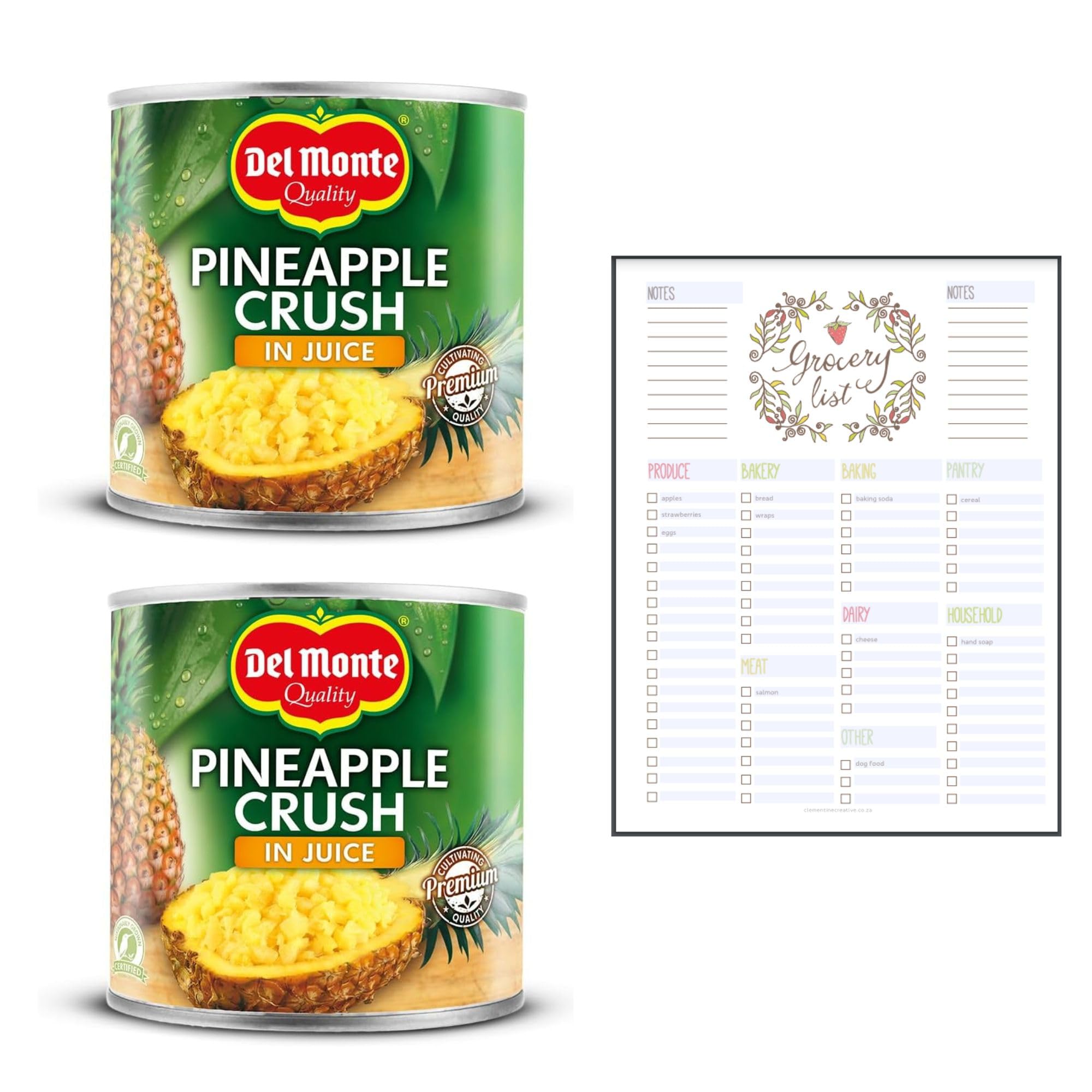 Tinned fruit Bundle which Contains Del Monte Crushed Pineapple In Juice ...