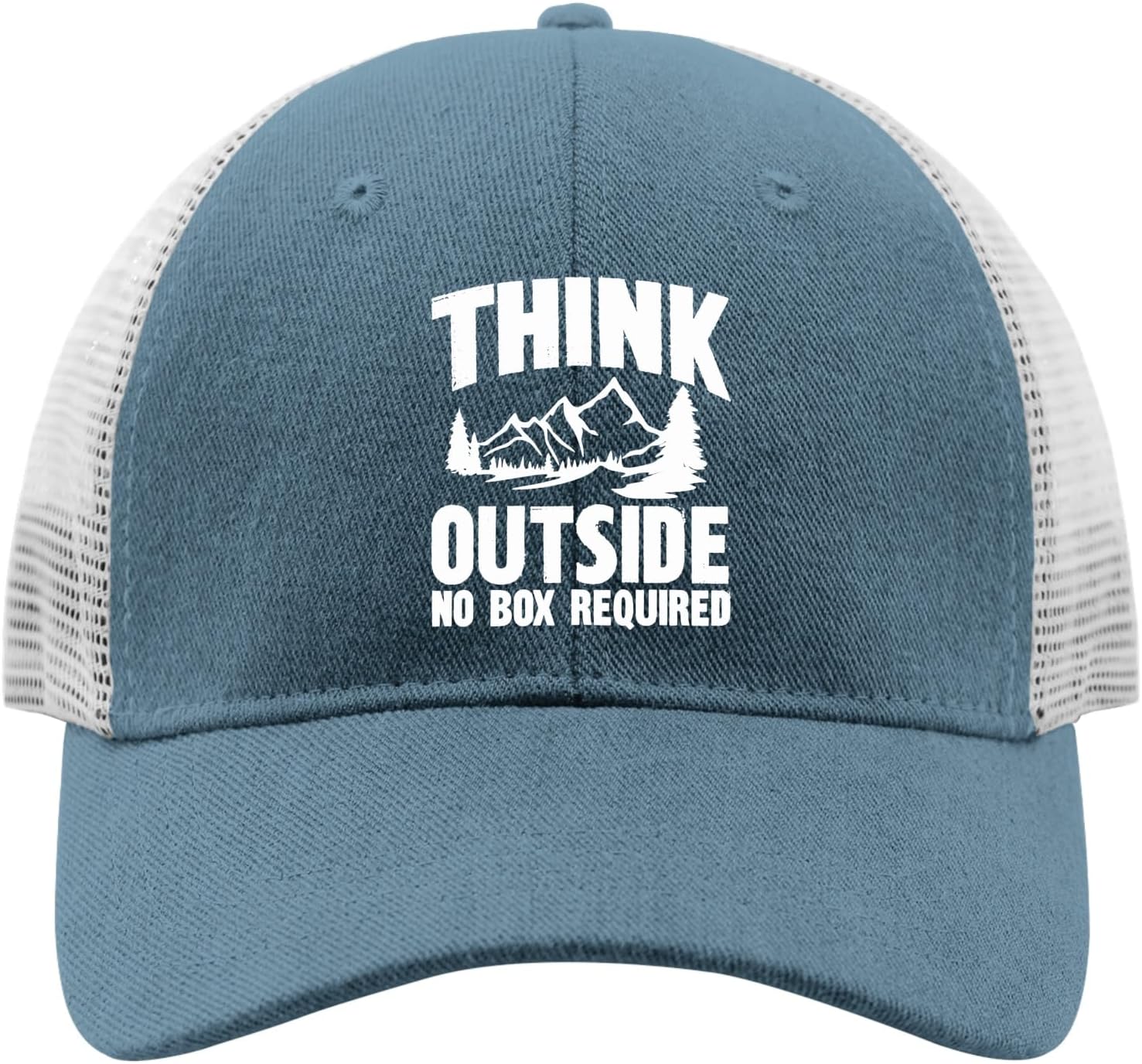 Hink Outside No Box Required Dad Sun Hat Sports Hat SkyBlue Trucker Hat ...