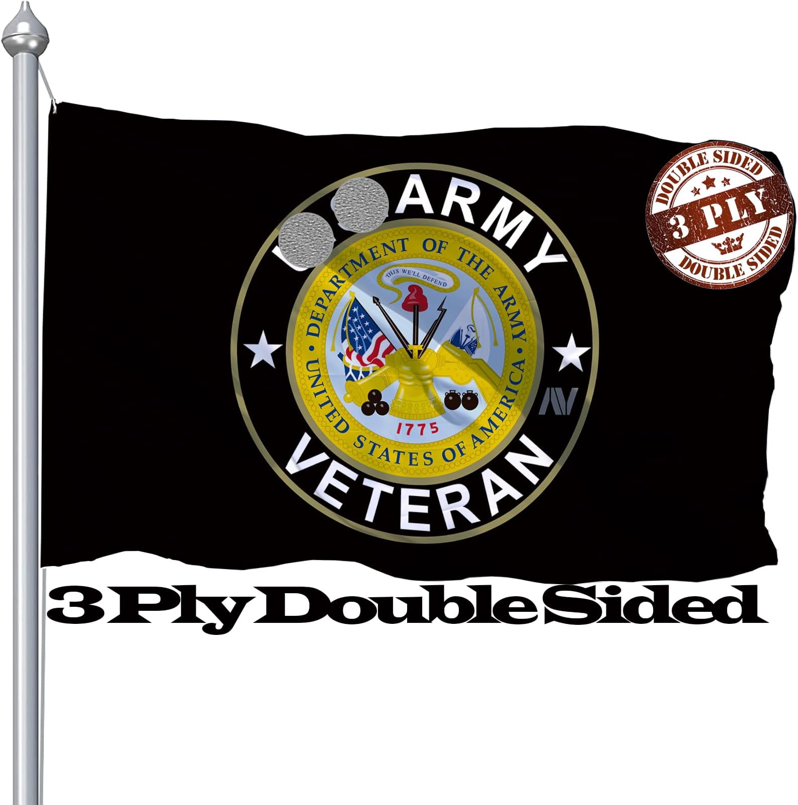 Amazon.com : US Army Retired 3x5 Ft Flag - Polyester, Double-sided ...