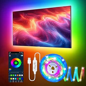 7.5m RGBIC LED Strip Lights USB, Smart Color Changing Lights for ...