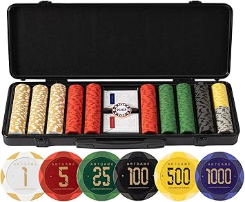 Amazon.com: ARTGAME 14g Clay Poker Chips Set for Texas Hold’em, 500 PCS ...