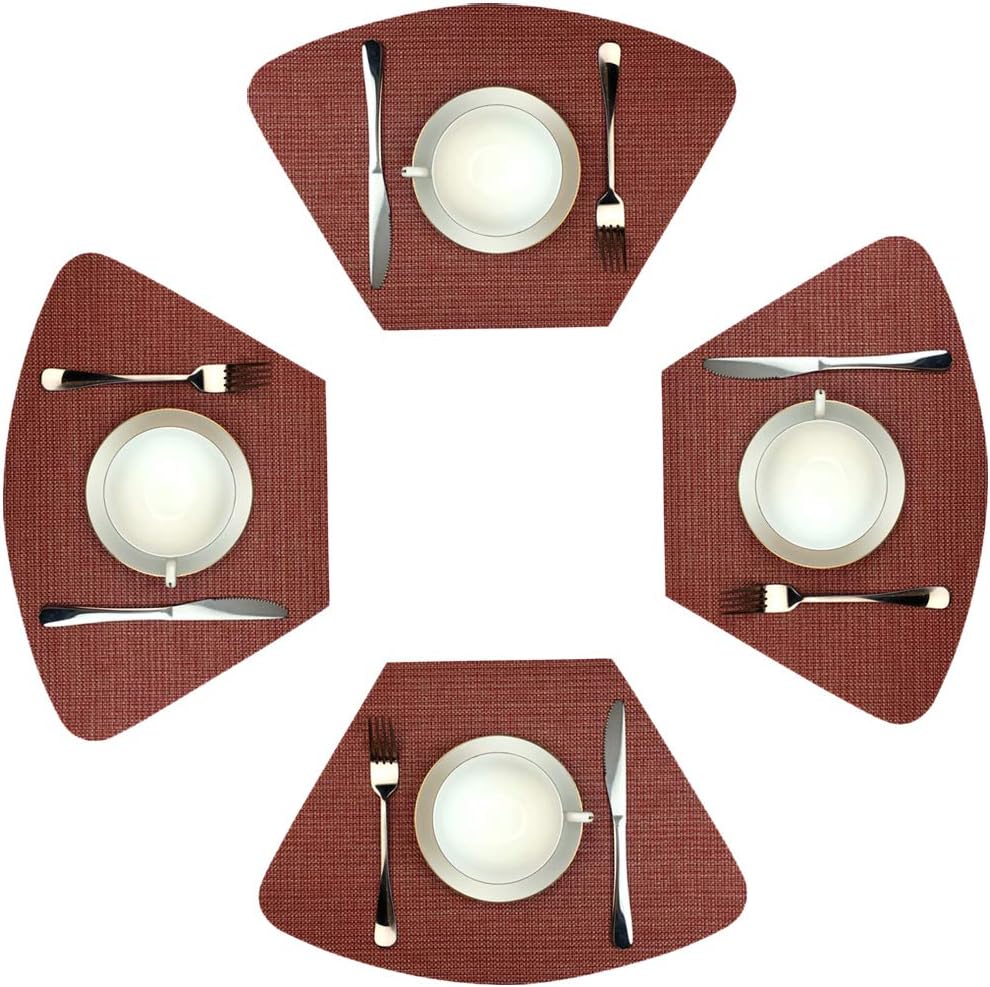 Amazon.com: WAZAIGUR Wedge Placemats for Round Table Set of 4 Woven ...