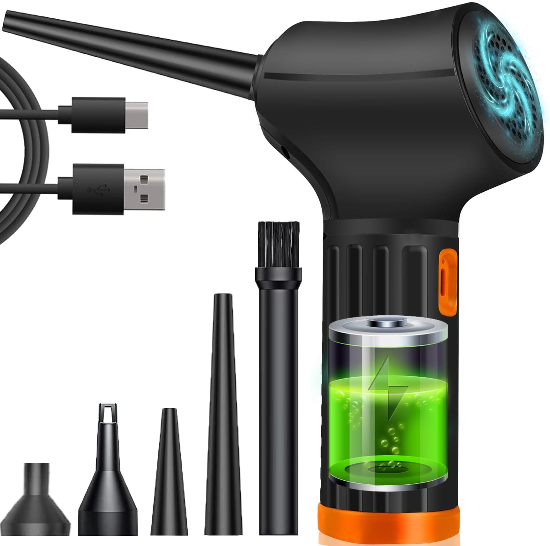 SNORF USB C Aire Comprimido para PC, 80000RPM Sopladora de Aire para PC ...