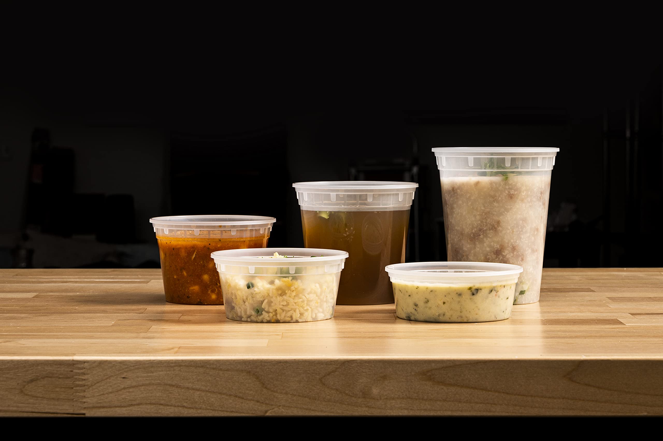 T TIYA Deli Containers Plastic Food Storage To-Go Containers - Reusable ...