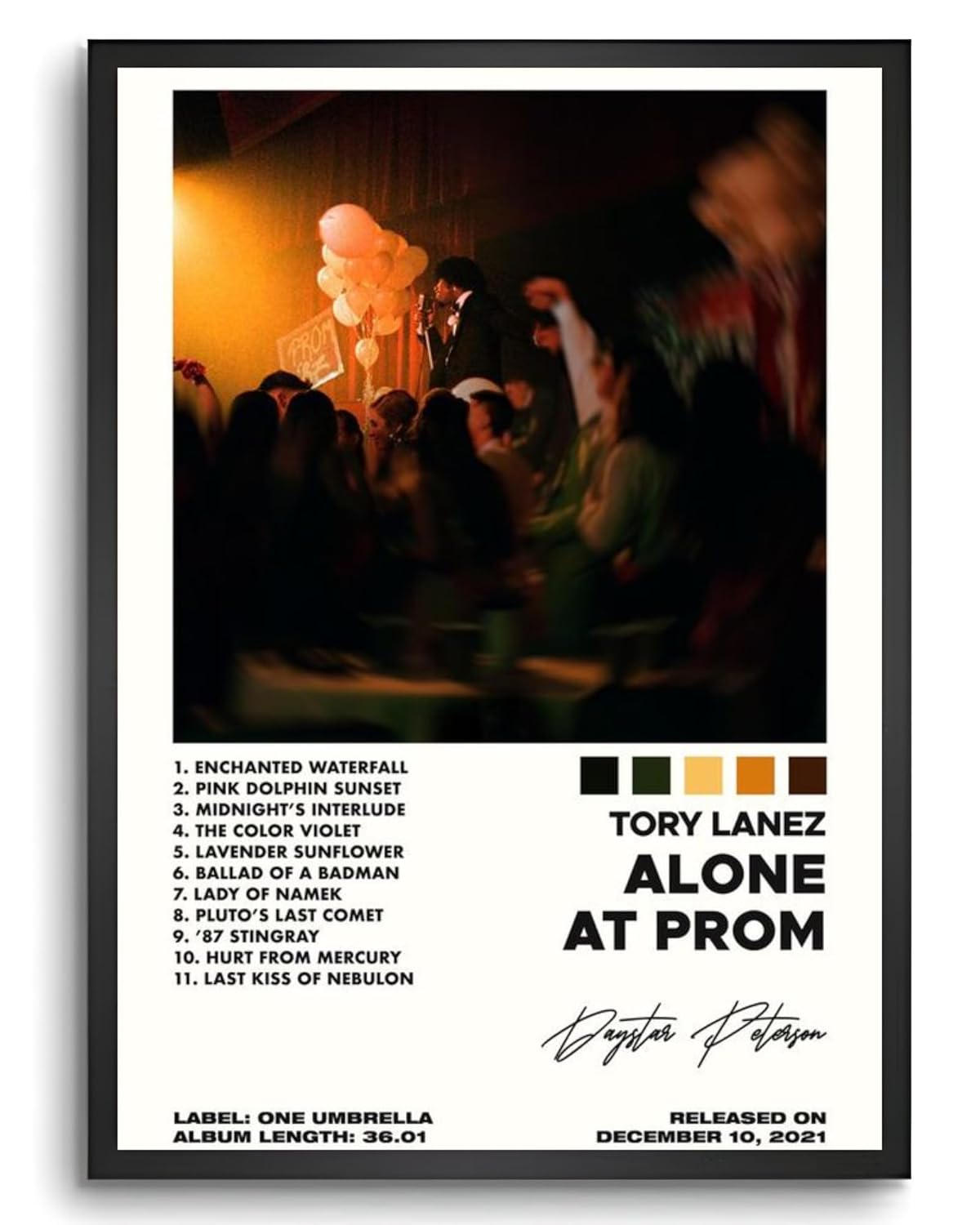 FRAMEZONE Tory Lanez Alone At Prom Music Album Cover, Poster Wall ...