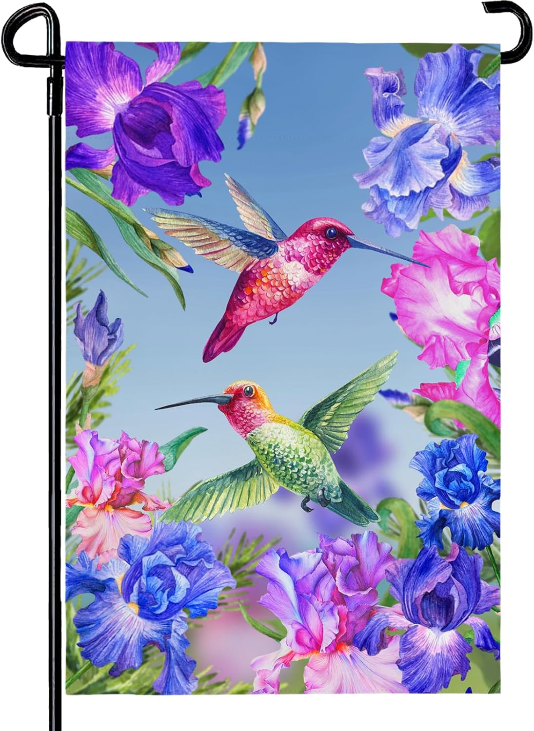 Amazon.com : Dacawin Hummingbirds Garden Flag Double Sided Blue and Red ...