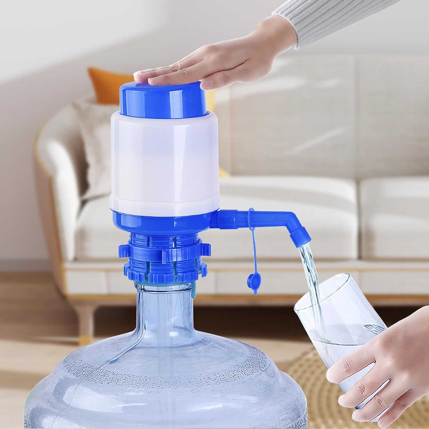 5 Gallon Water Jug Pump, Manual Hand Pressure Drinking Fountain, Fits ...