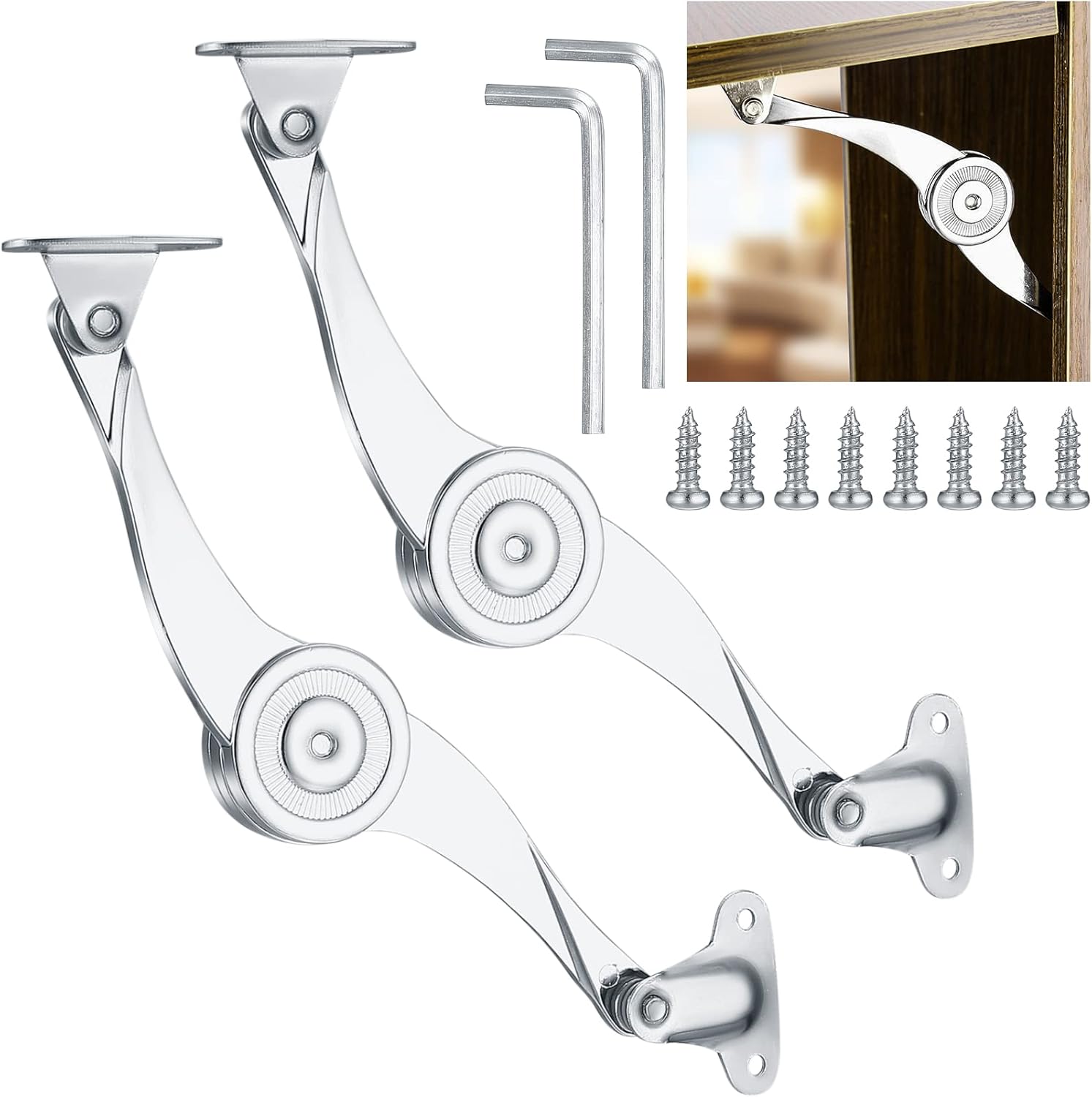 通用 2 Pcs Adjustable Lid Support Hinges Lift up Stay Buffer Tension ...