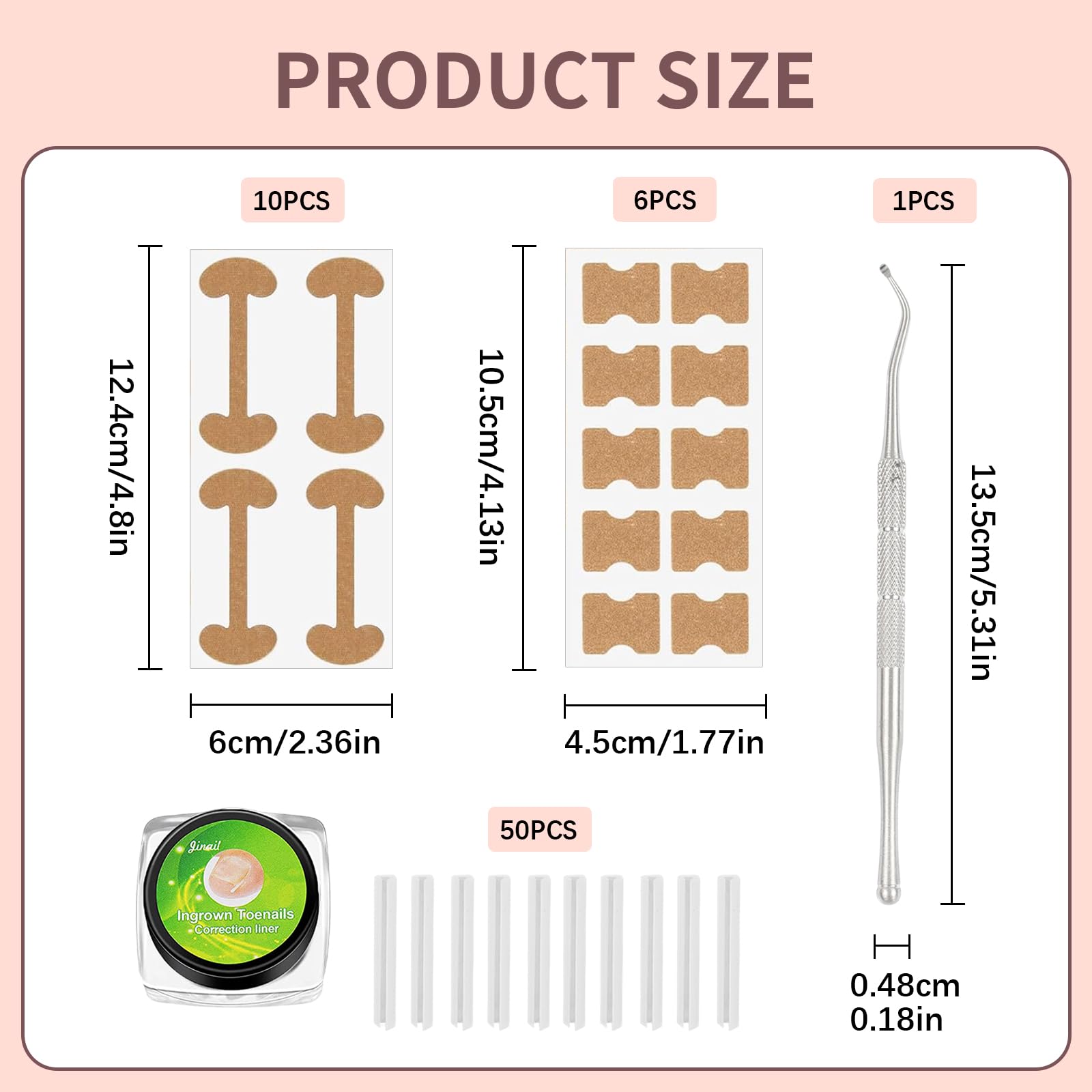 Colaren 150 PCS Ingrown Toenail Tool Set, Ingrowning Toenail Corrector ...