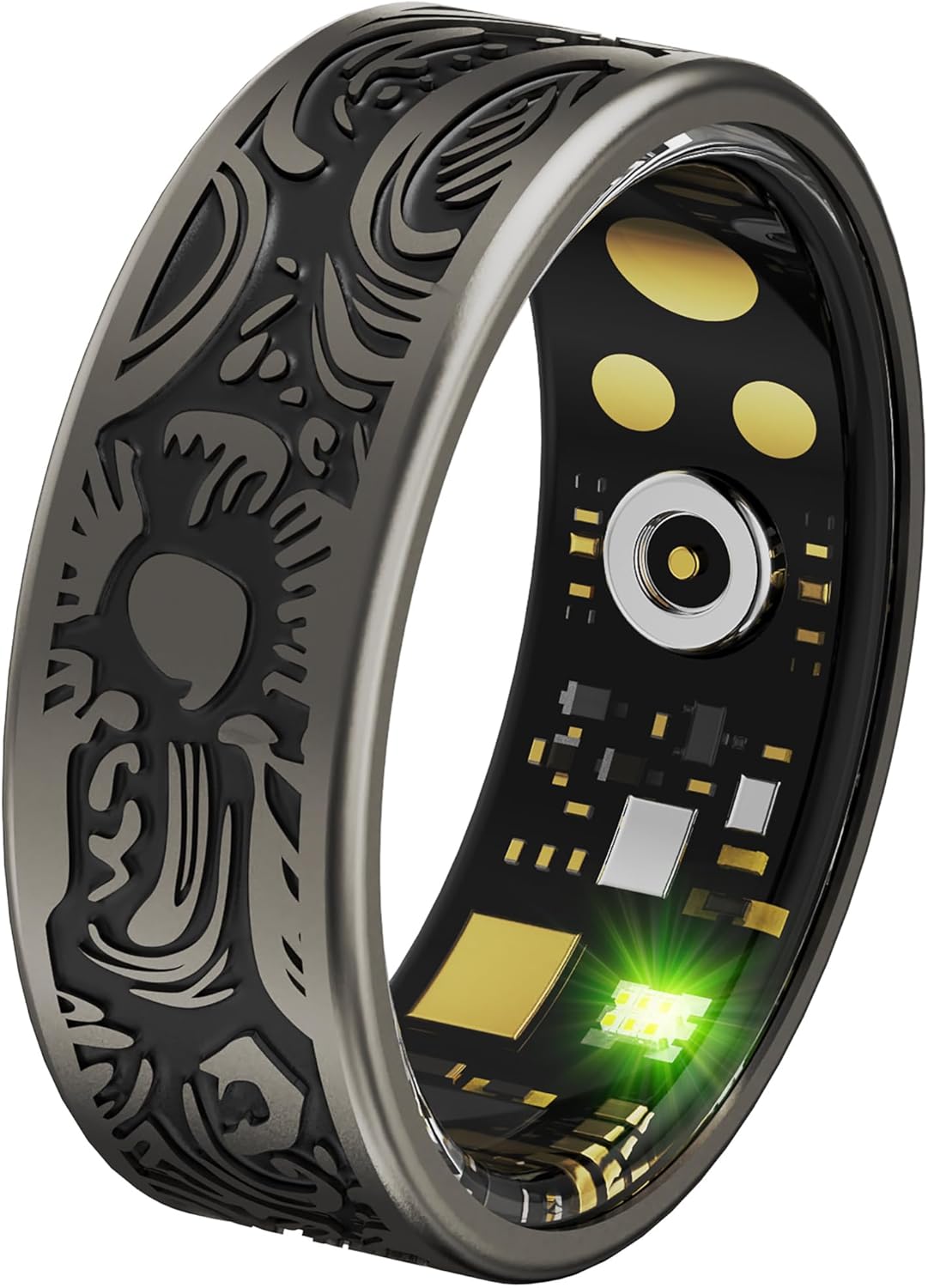 Amazon.com: CNBRO Smart Ring Heart Rate Monitor Sleep Ring Health Rings ...