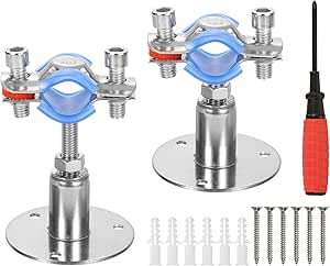 uxcell 4Pcs Pipe Support, Stainless Steel Wall Mount Ceiling Mount Pipe ...