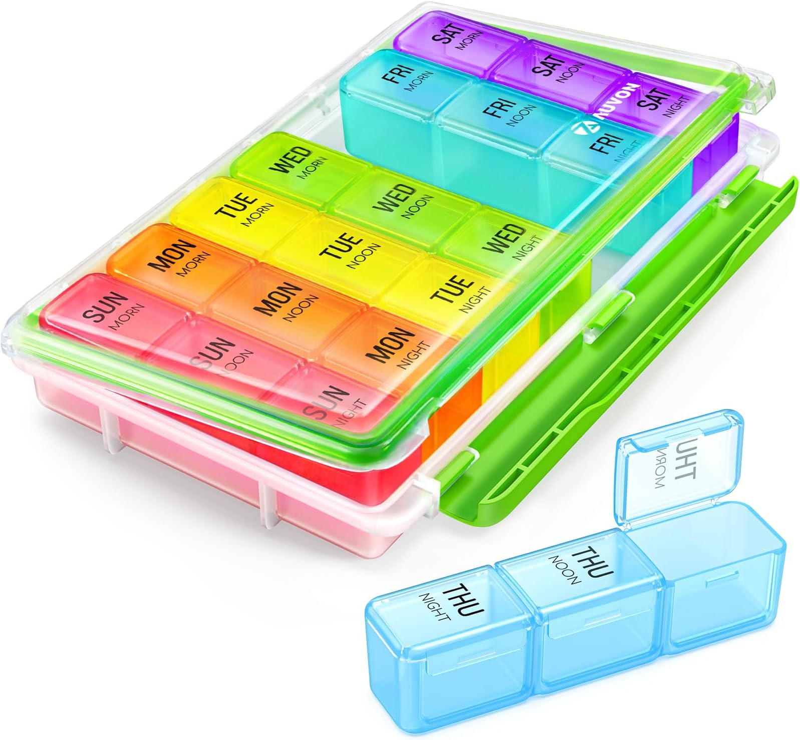 Amazon.com: BUG HULL Weekly Pill Organizer 3X a Day, Daily 7 Day Pill ...