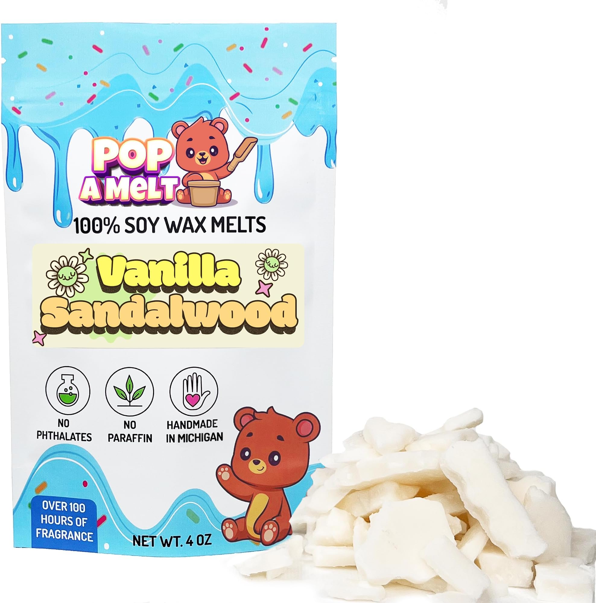 Amazon.com: POP A MELT - Leather Vanilla Wax Melts - 100% Natural Soy ...