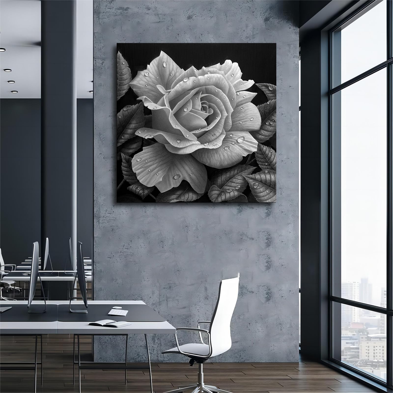 Gothic White Rose Wallpaper