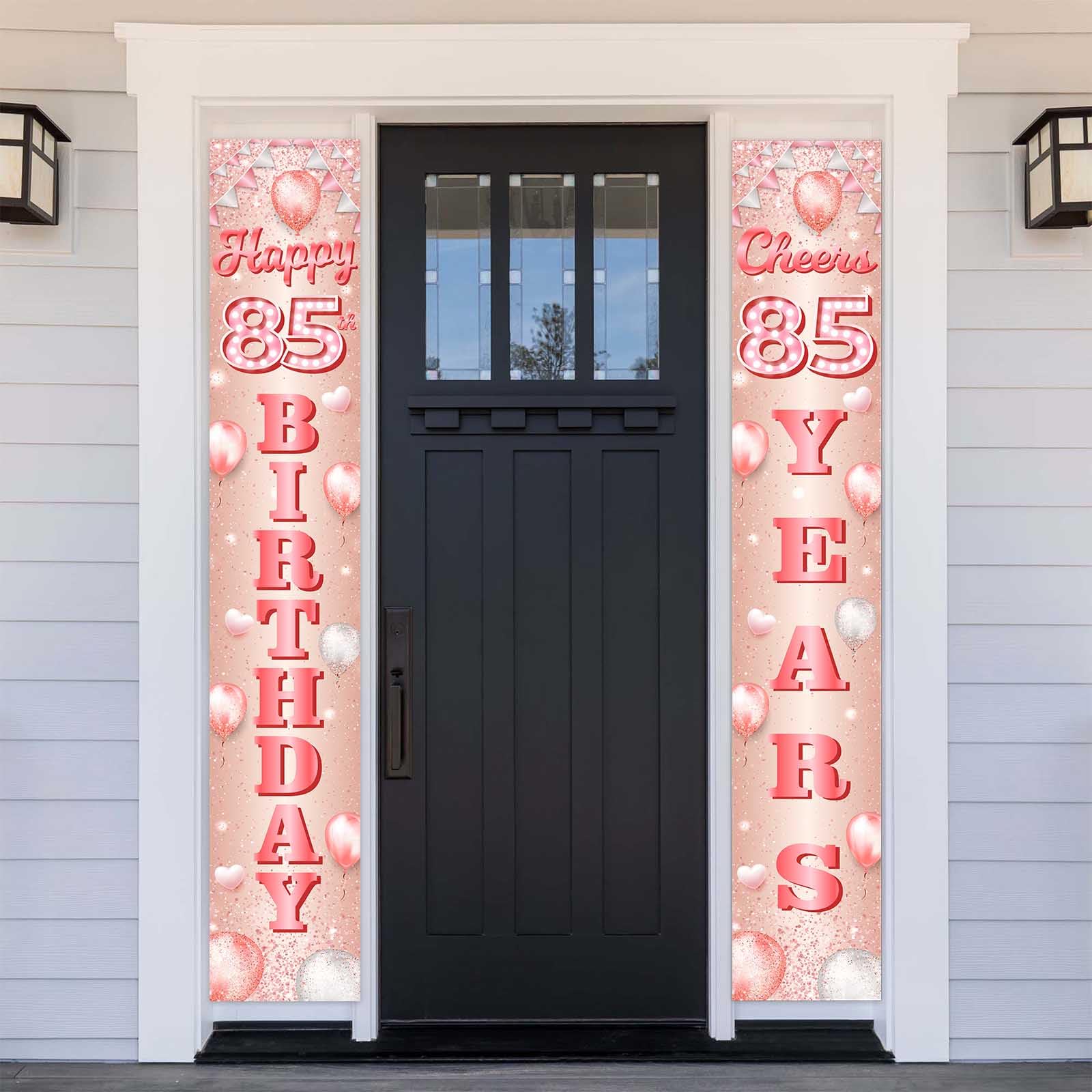 Amazon.com: Happy 85th Birthday Rose Gold Banner Backdrop Cheers to 85 ...