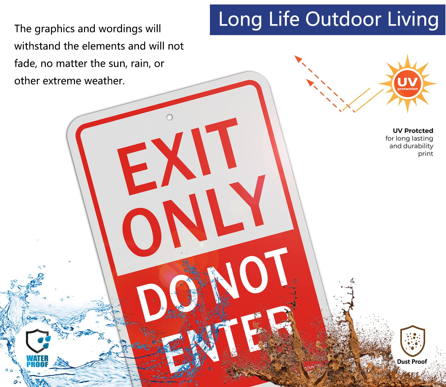 Metal Reflective Exit Only Signs - Rust Free Nepal | Ubuy