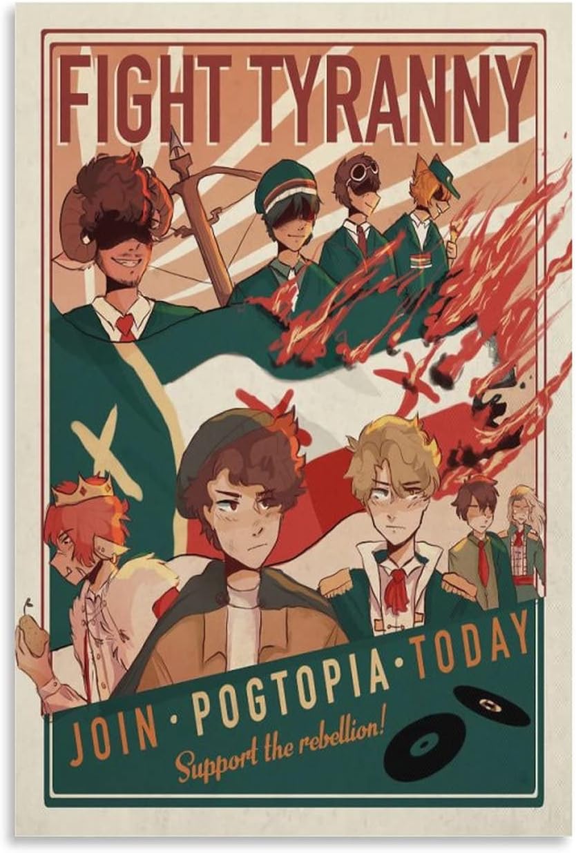 Amazon.com: NIUBB Dream SMP Pogtopia GerHom Poster Canvas 90s Wall Art ...