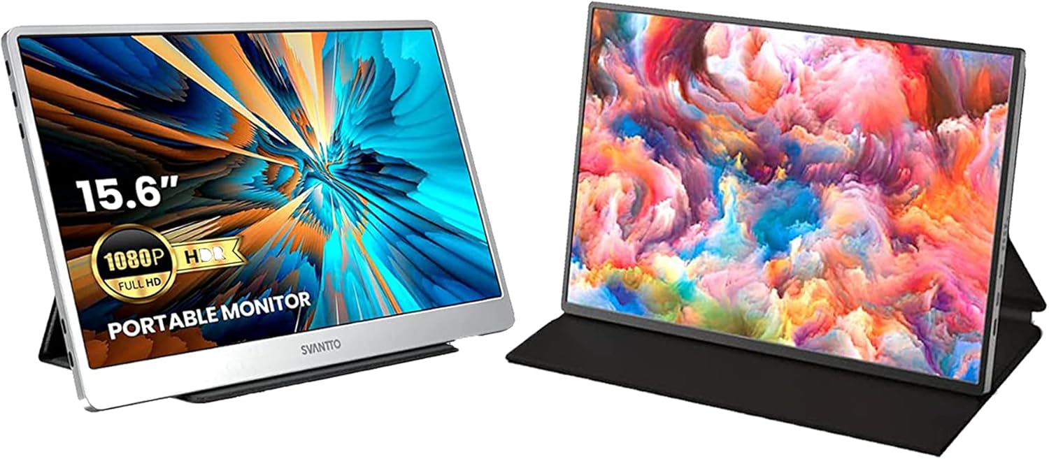 Amazon.com: SVANTTO 16" 2K 120Hz Portable Gaming Monitor & 15.6" FHD ...