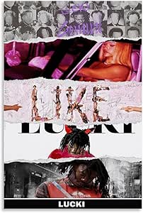 Amazon.com: Suoluf Rapper Lucki Poster Album Cover Canvas Art Poster ...