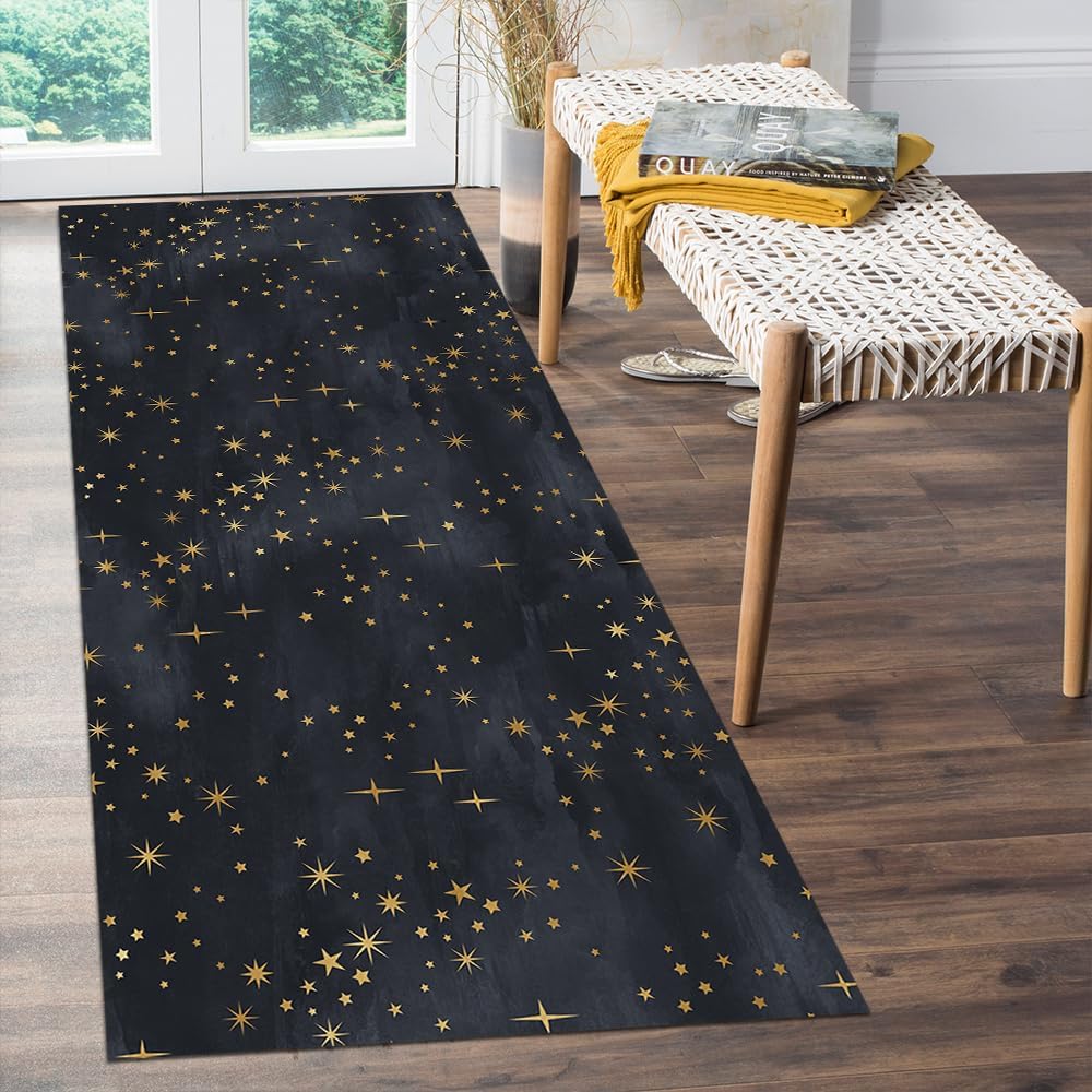 Amazon.com: JUST BREATHE Starry Night Sky Runner Rug 24"x59" - Washable ...