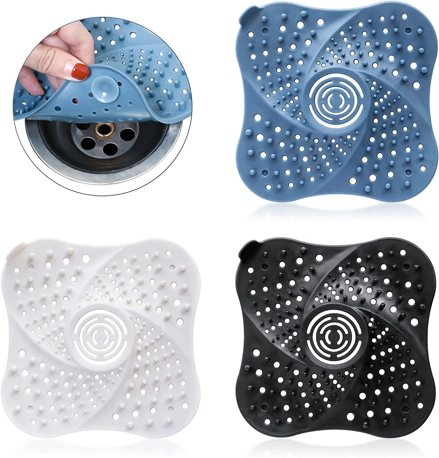 Shower Hair Catcher, Shower Drain Cover, Silicone Drain Cover with ...
