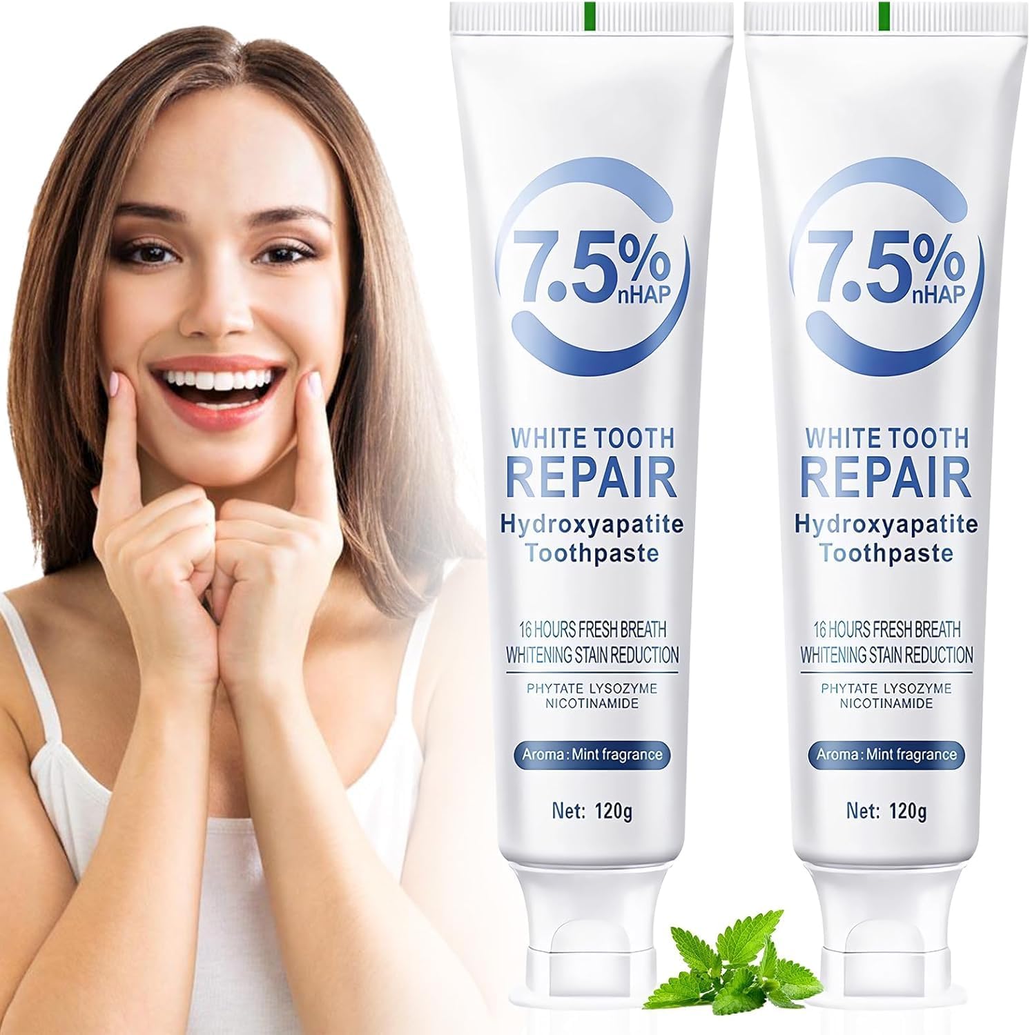 Amazon.com: 2pcs 7.5% Hydroxyapatite Toothpastes for Enamel Protection ...