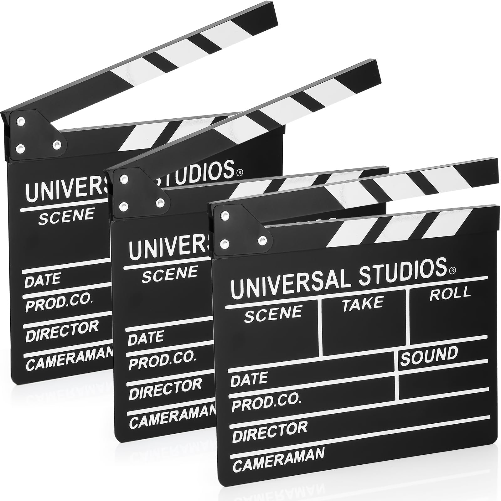 Amazon.com : Wesiti 3 Pcs Movie Film Clap Board 12'' x 11'' Wooden Clapper Board Stop Motion ...