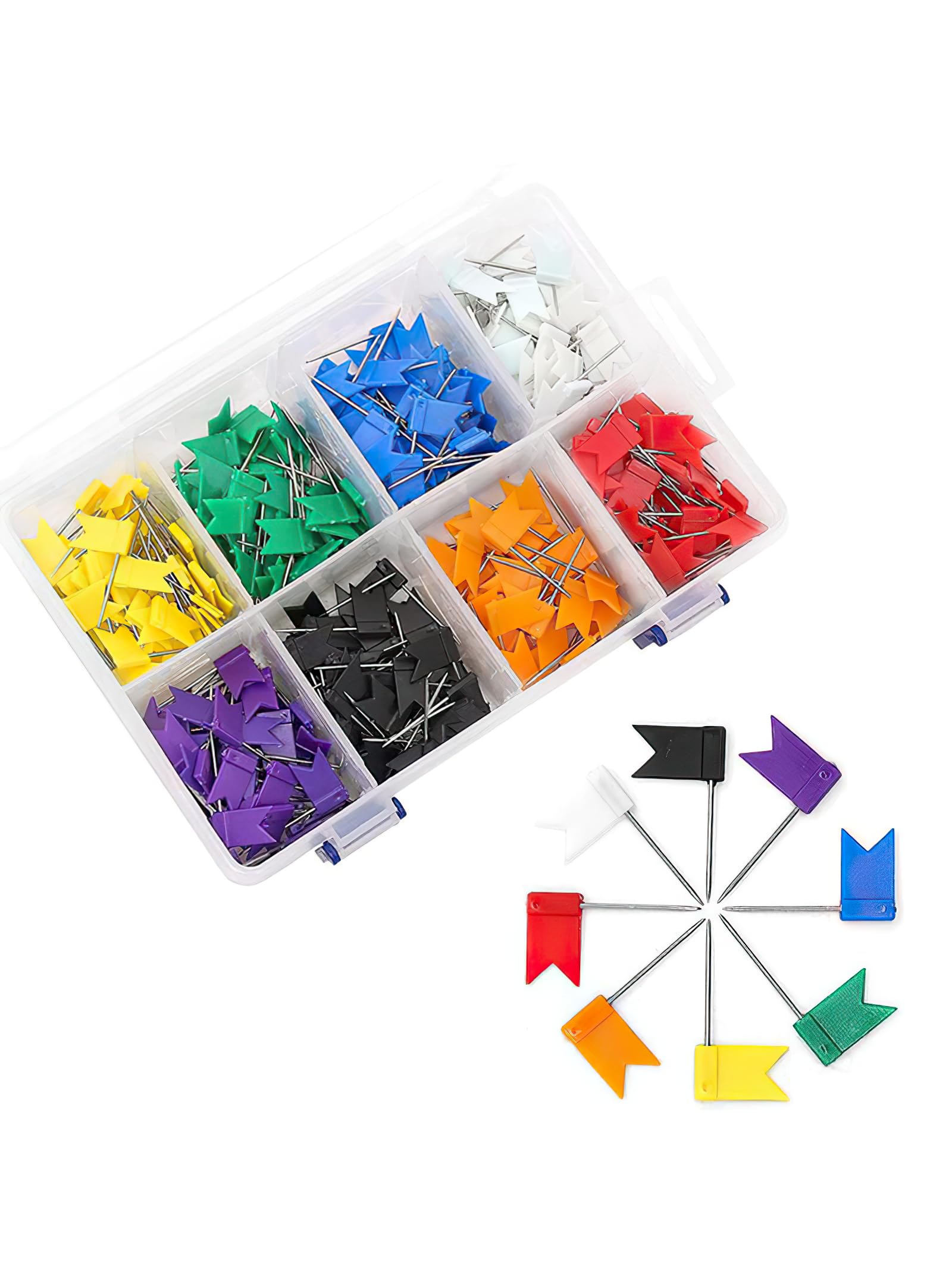 Snapklik.com : 100 Pieces Multi-Color Map Flag Push Pins, Flag Push ...