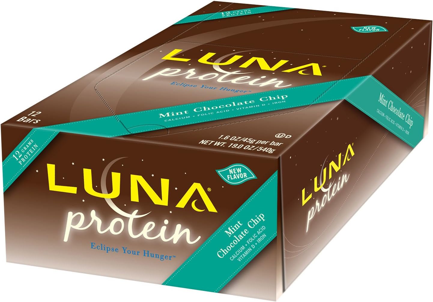 Amazon.com: Luna Protein Mint Chocolate Chip, 12 - 1.6 oz bars, 19 ozs ...